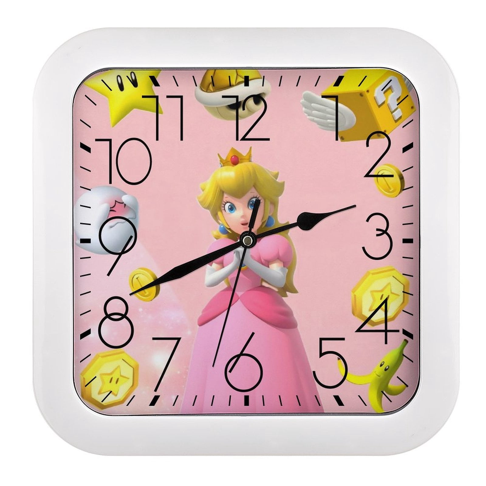 Super Mario Princess Peach Square wall clock battery operated ...