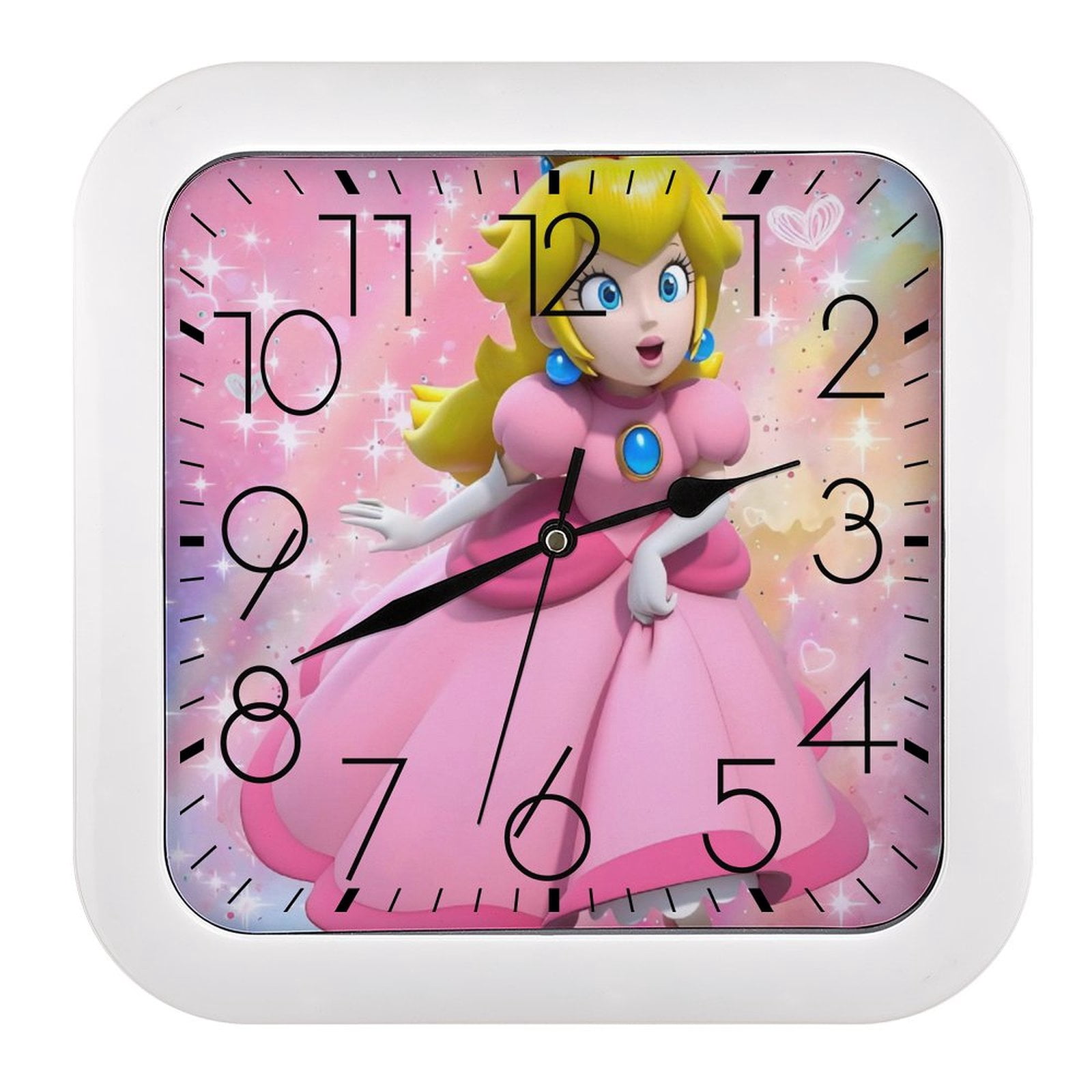 Super Mario Princess Peach Square wall clock battery operated ...