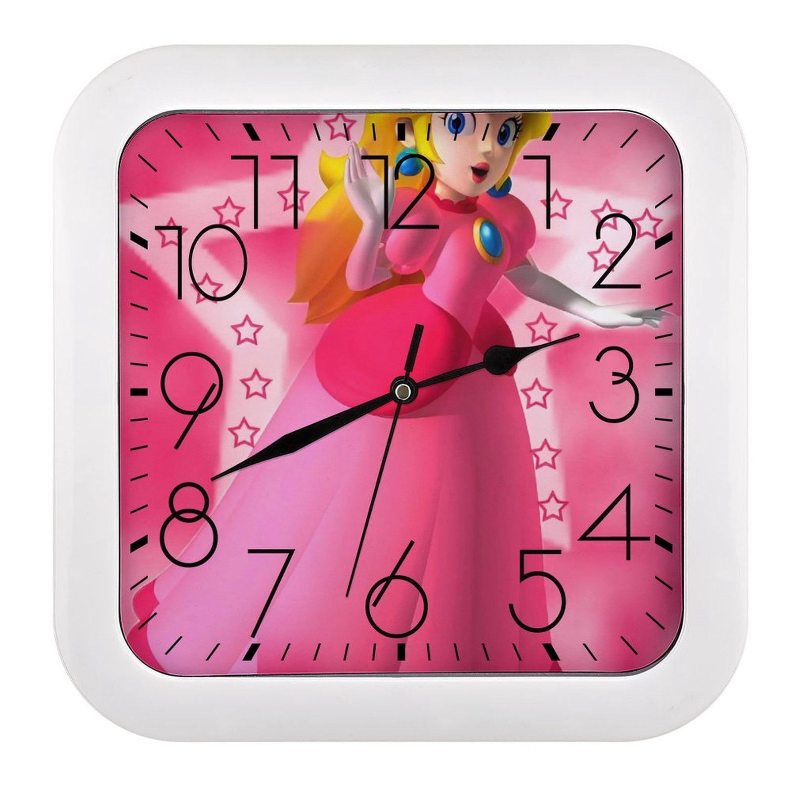 Super Mario Princess Peach Square wall clock battery operated ...