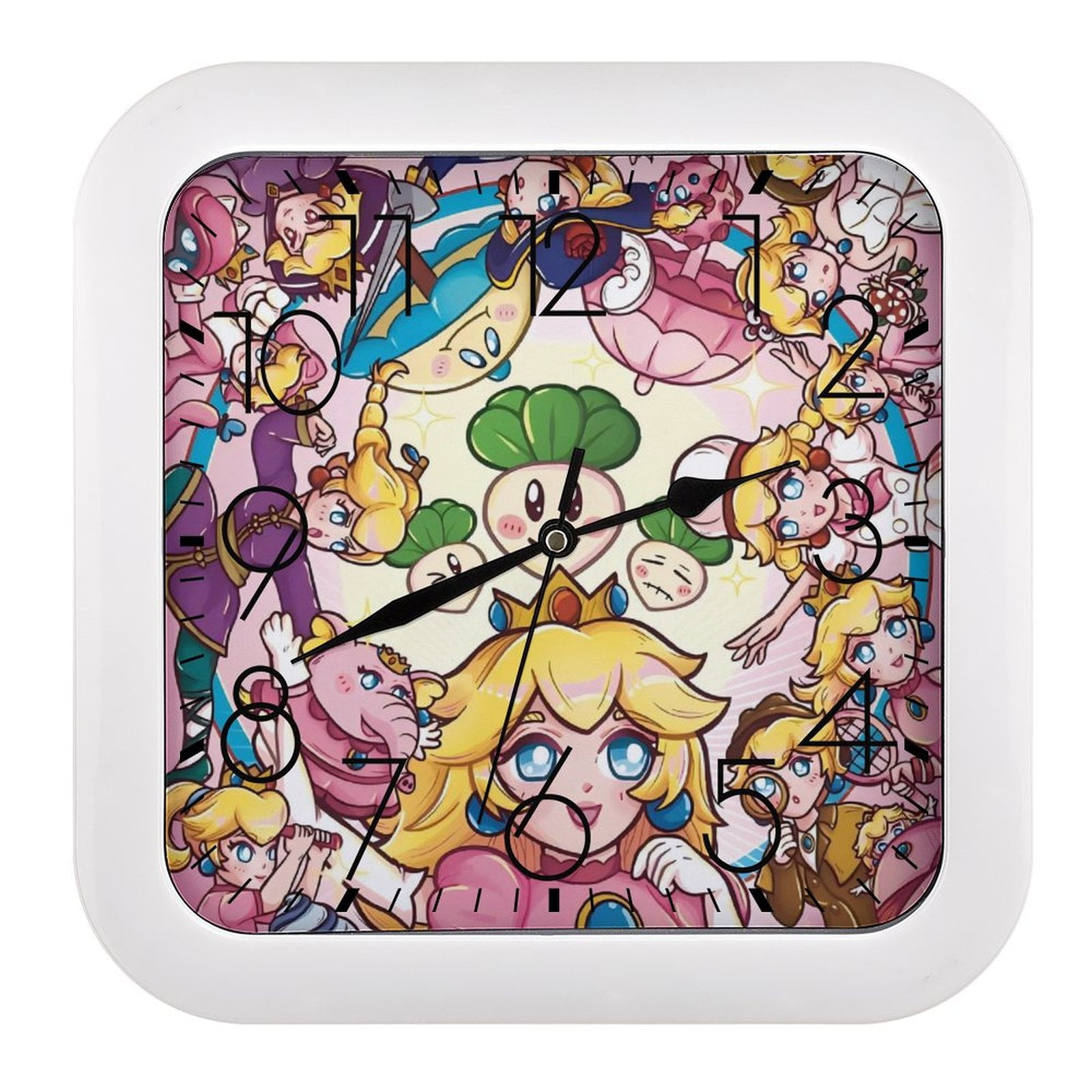 Super Mario Princess Peach Square wall clock battery operated ...