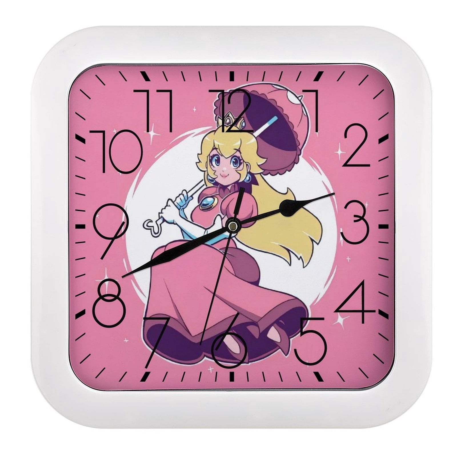 Super Mario Princess Peach Square wall clock battery operated ...