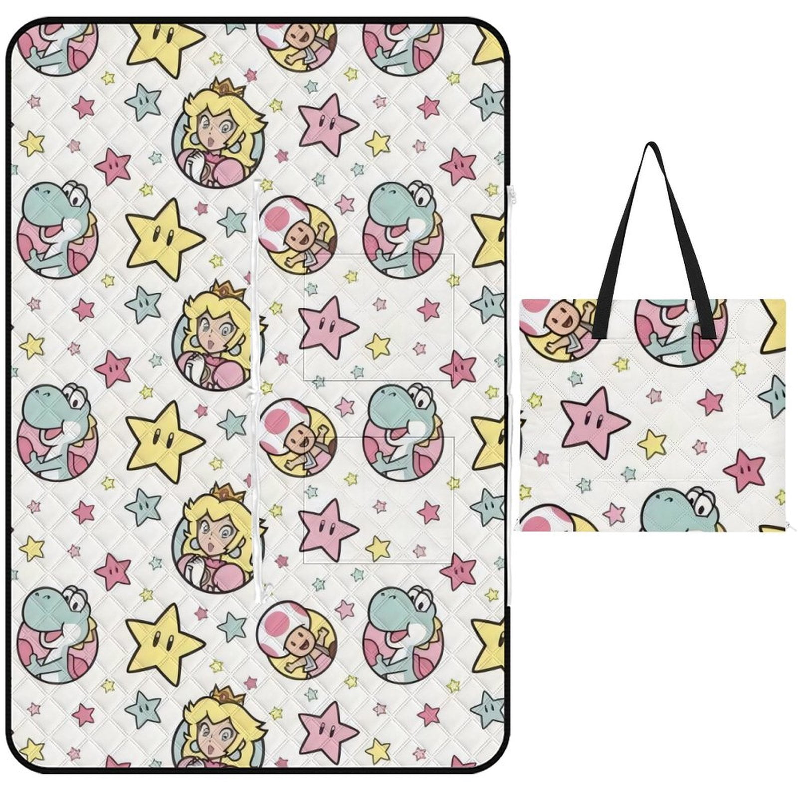 Super Mario Princess Peach Waterproof Foldable Beach Blanket Picnic Mat ...