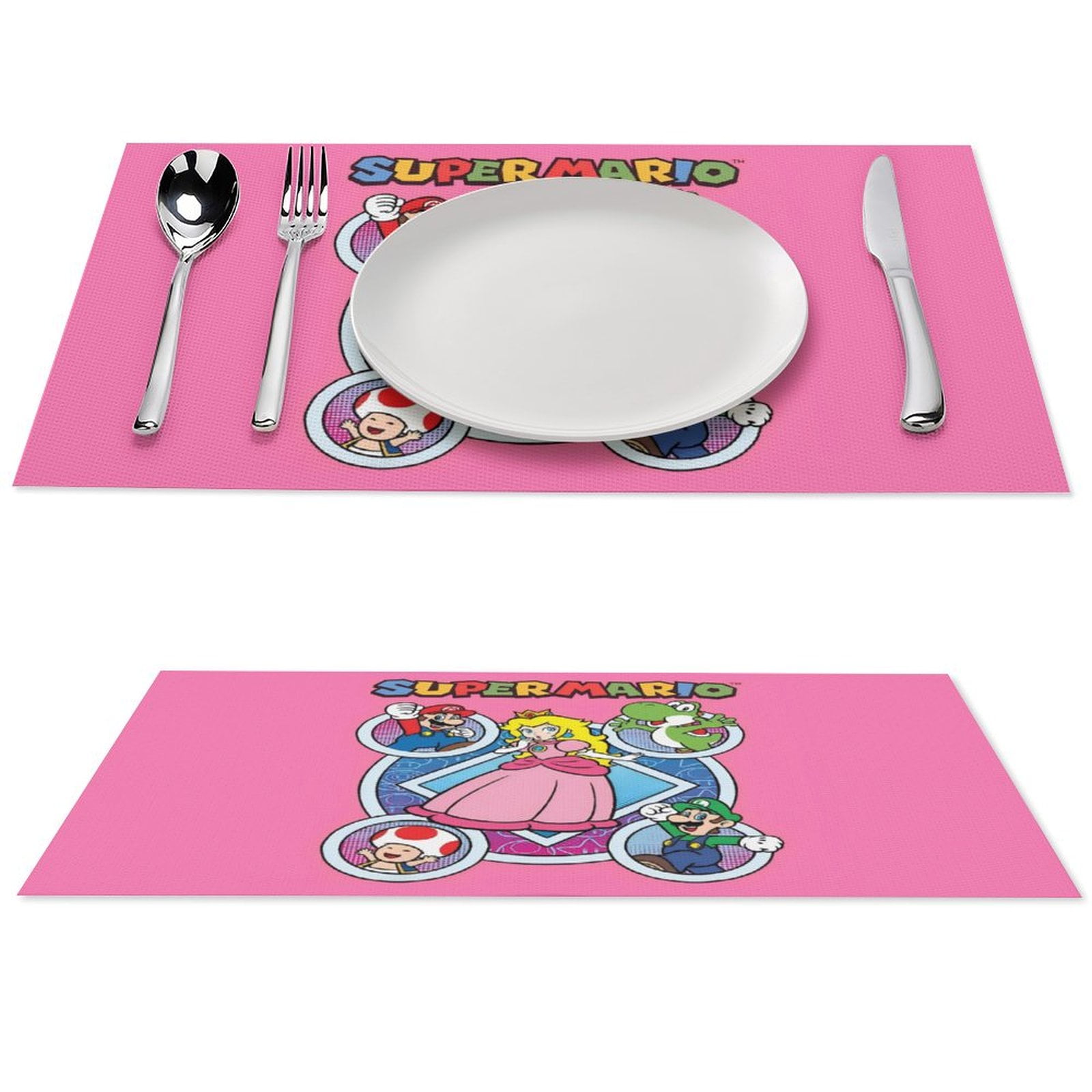 Super Mario Princess Peach kids plastic waterproof placemat 2 PCS ...
