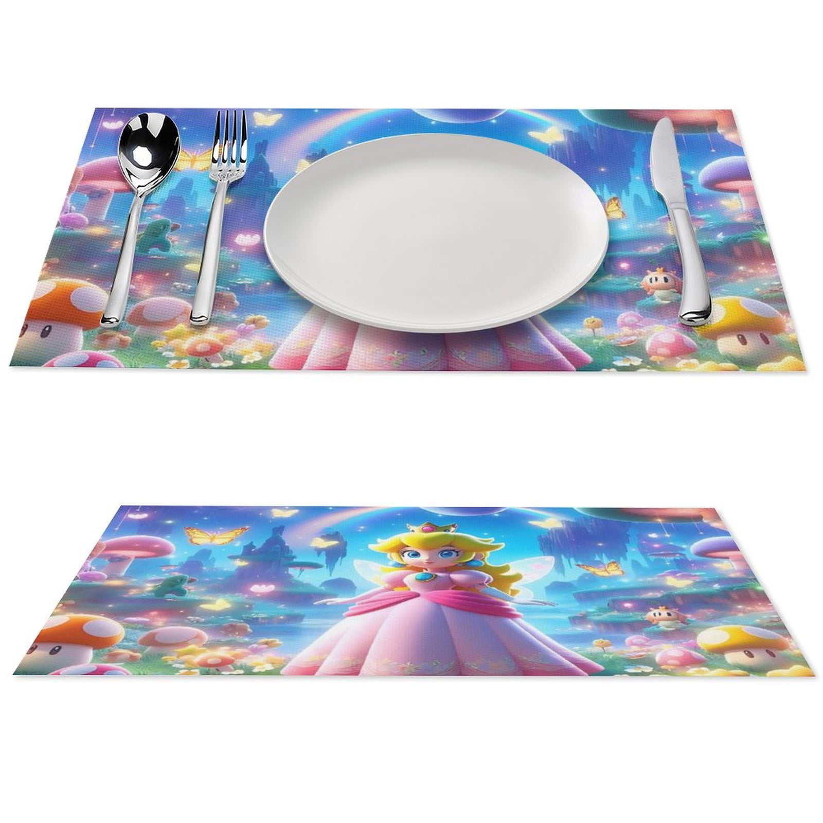 Super Mario Princess Peach kids plastic waterproof placemat 6 PCS ...