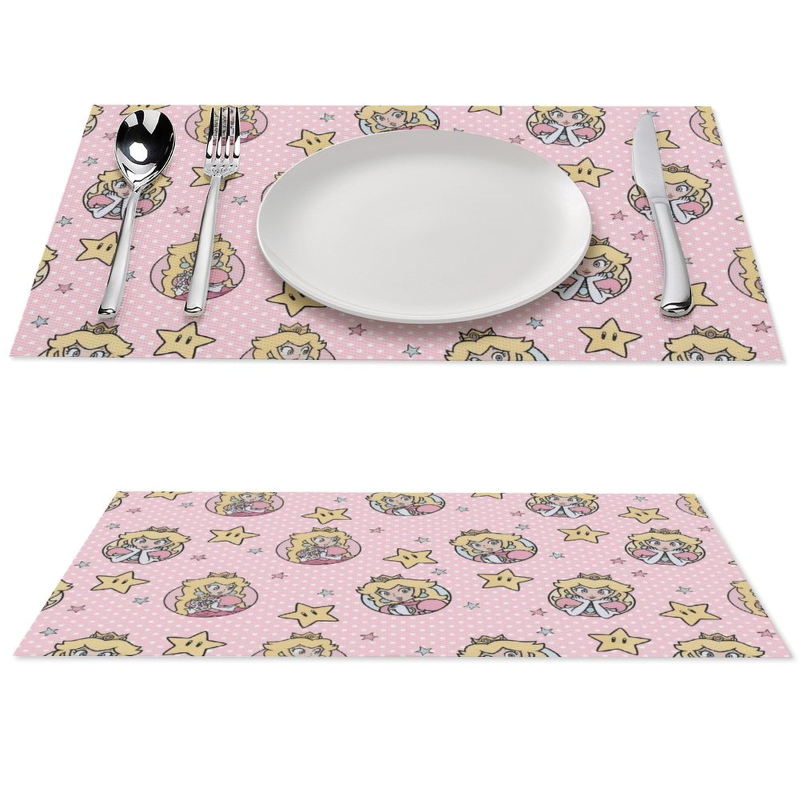 Super Mario Princess Peach kids plastic waterproof placemat 6 PCS ...