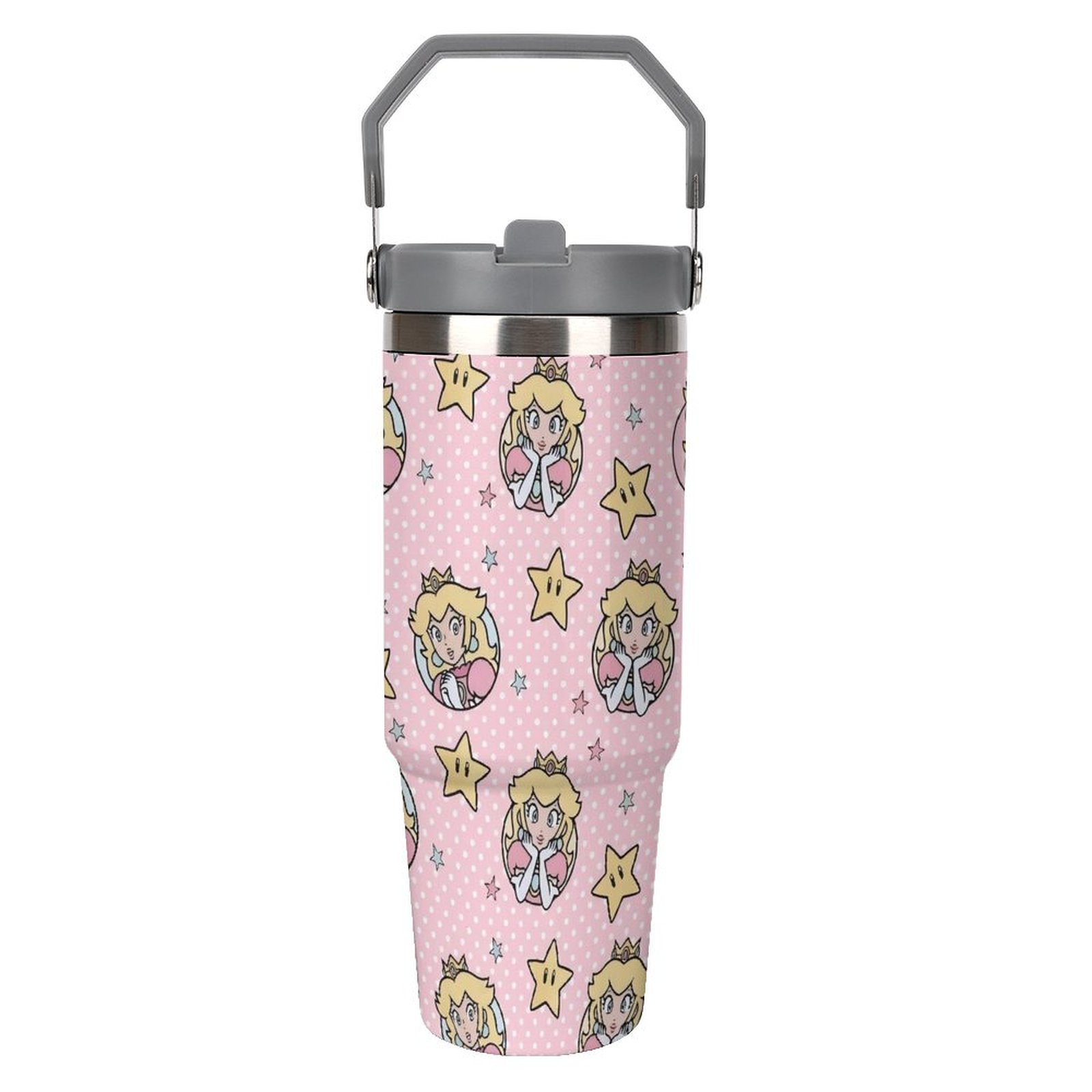 Super Mario Princess Peach travel mugs for hot and cold beverages with ...
