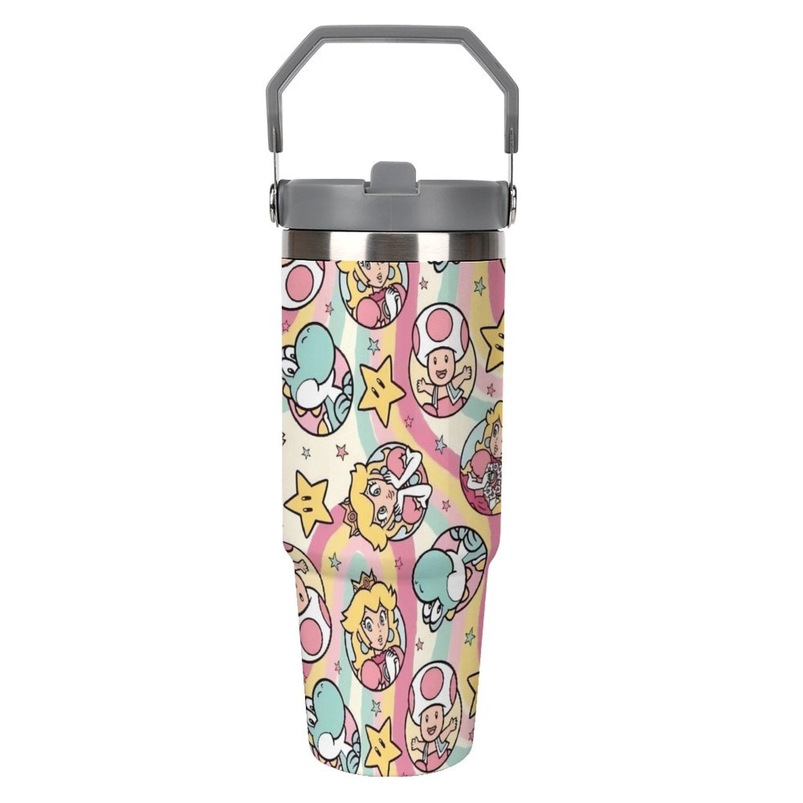 Super Mario Princess Peach travel mugs for hot and cold beverages with ...