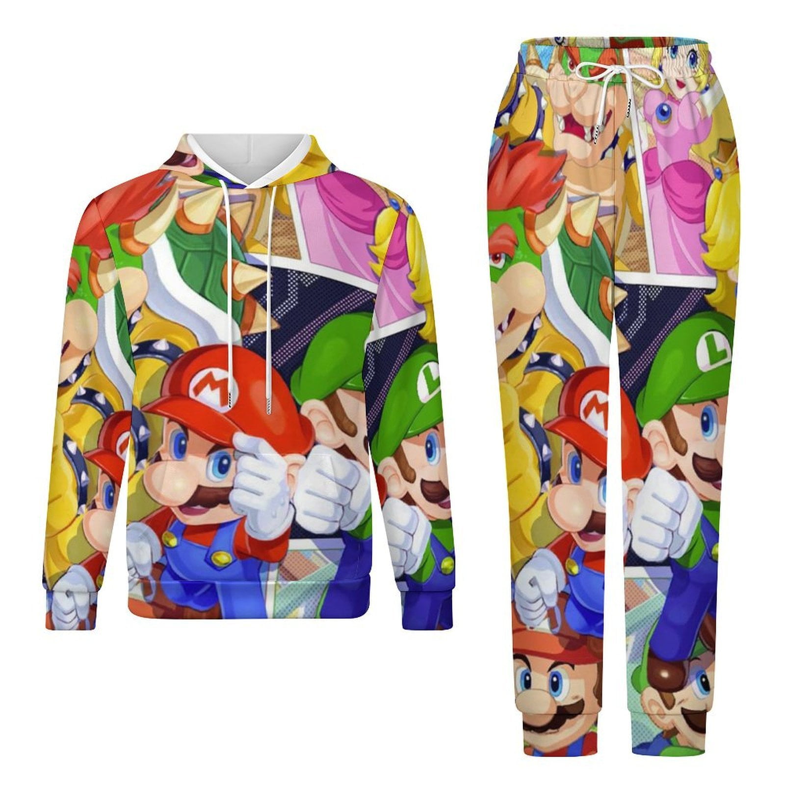 Super Mario Princess Sweatsuit 2 Piece Outfits Warm Hoodie & Sweatpants ...