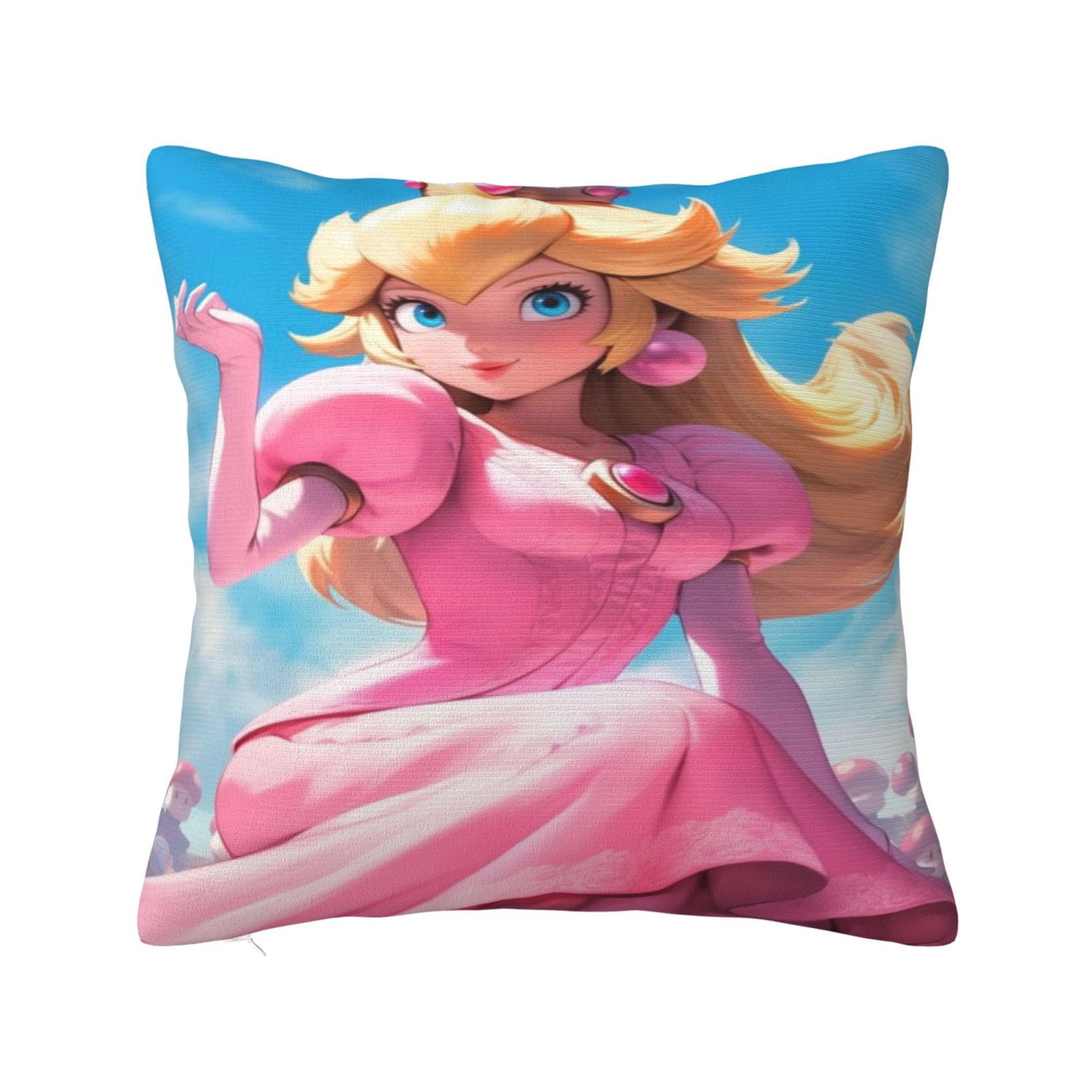 Super Mario Princess Throw Pillow Covers Cartoon Pillow Case Square ...