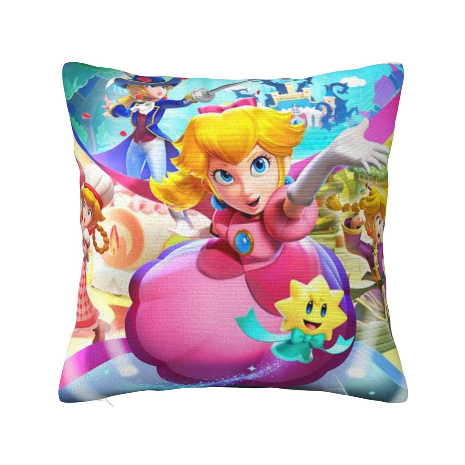 Super Mario Princess Throw Pillow Covers Cartoon Pillow Case Square ...