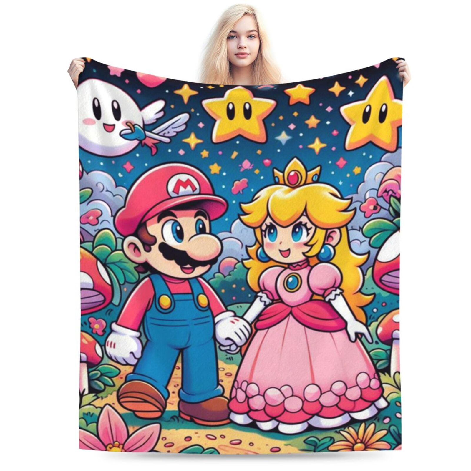 Super Mario Princess Ultra-Soft Micro Fleece Blanket Plush Fuzzy Cozy ...