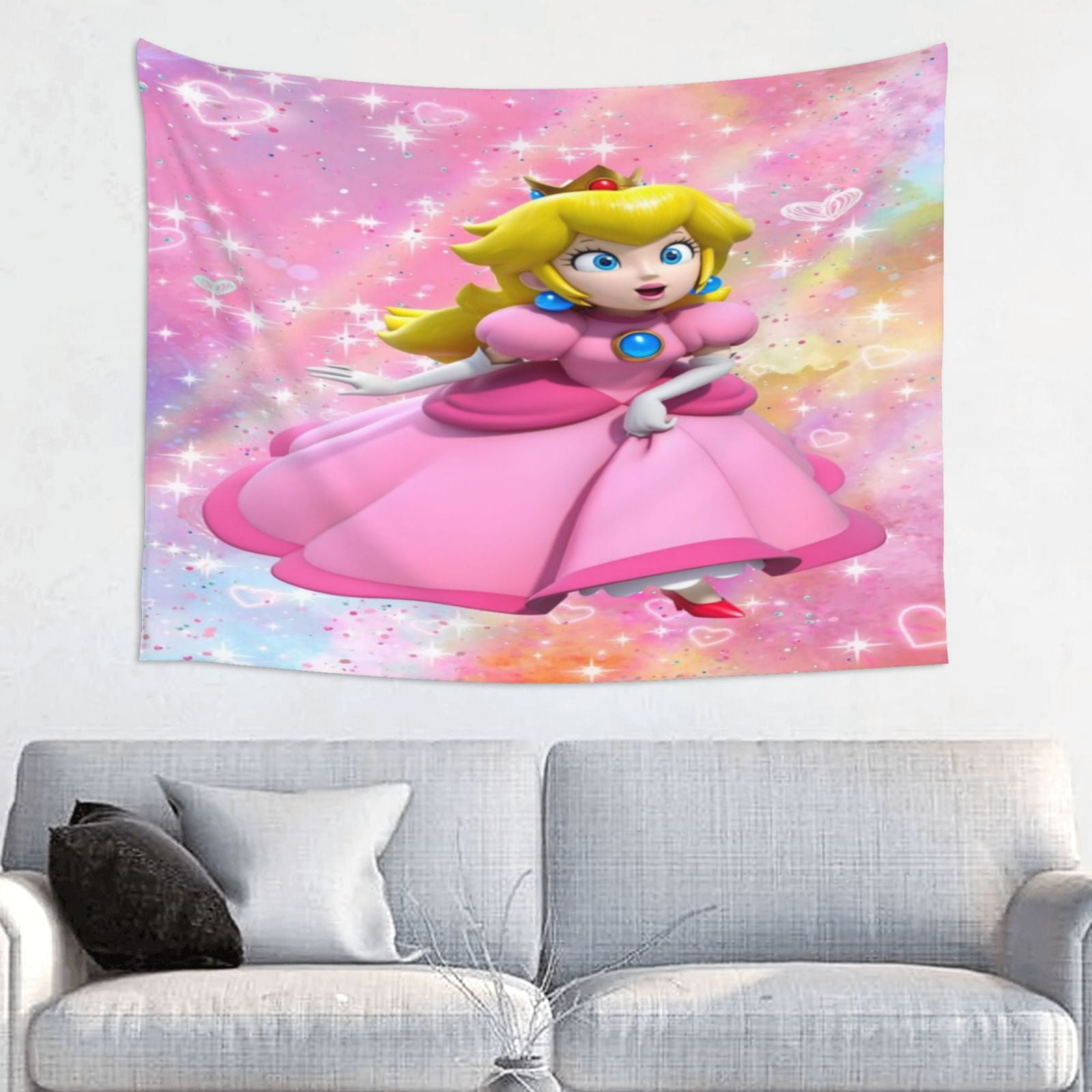Super Mario Princess Wall Tapestry Cartoon Poster for Bedroom ...