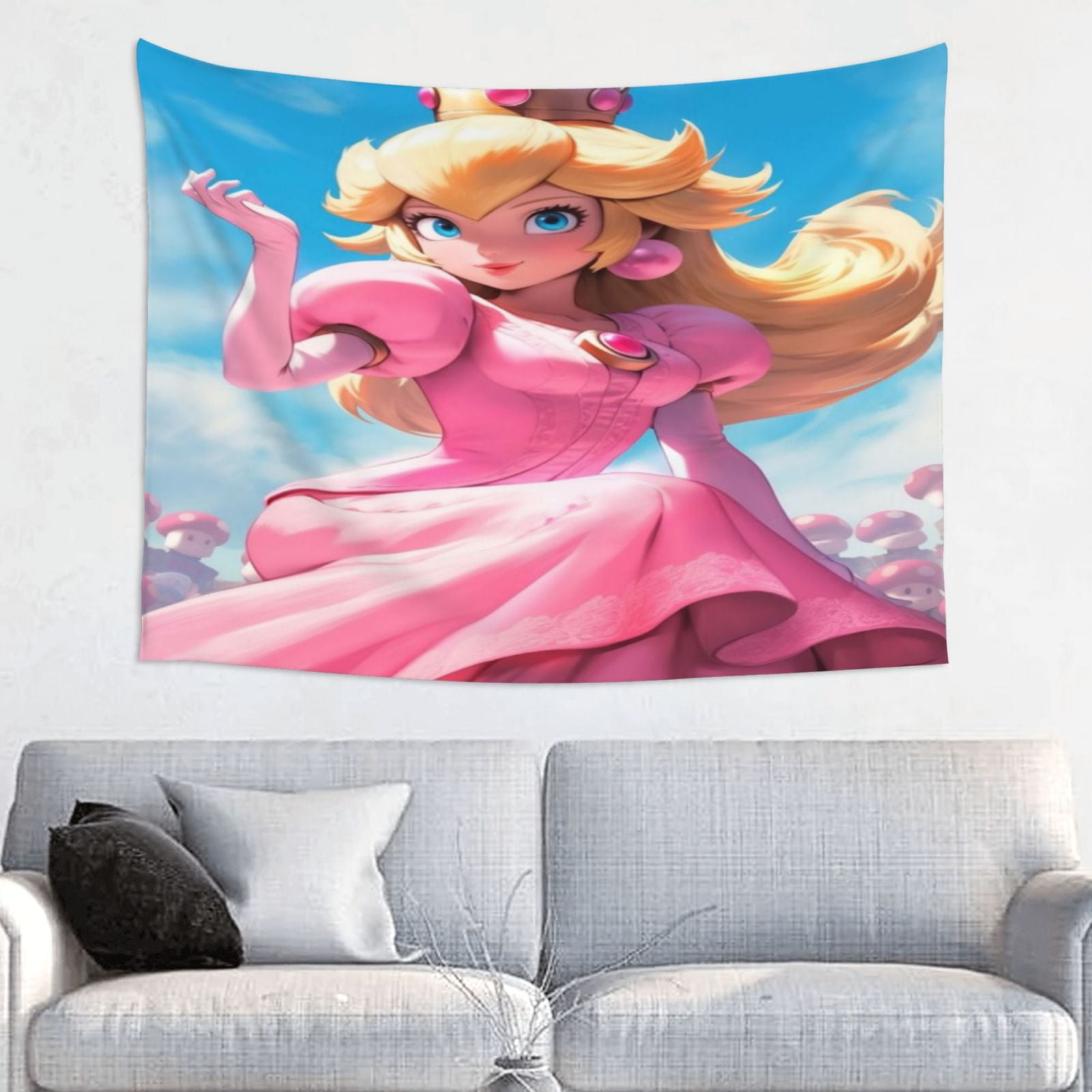 Super Mario Princess Wall Tapestry Cartoon Poster for Bedroom ...