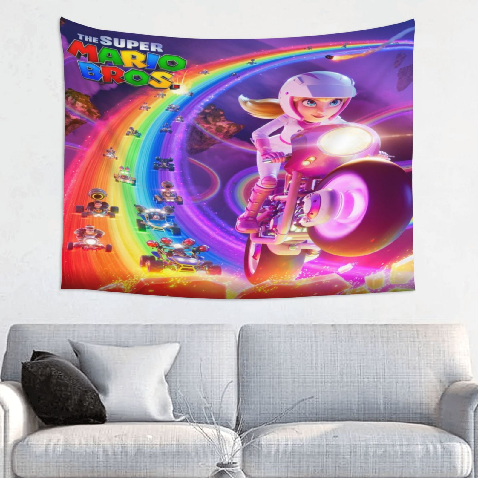 Super Mario Princess Wall Tapestry Cartoon Poster for Bedroom ...