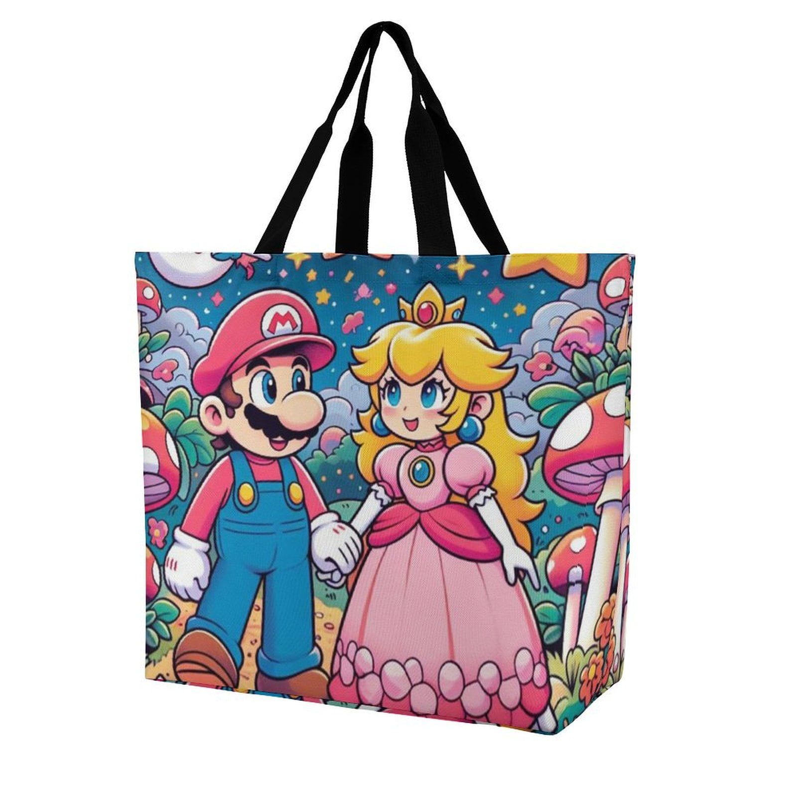 Super Mario Princess Women Tote Bags Lightweight One Shoulder Shopping ...