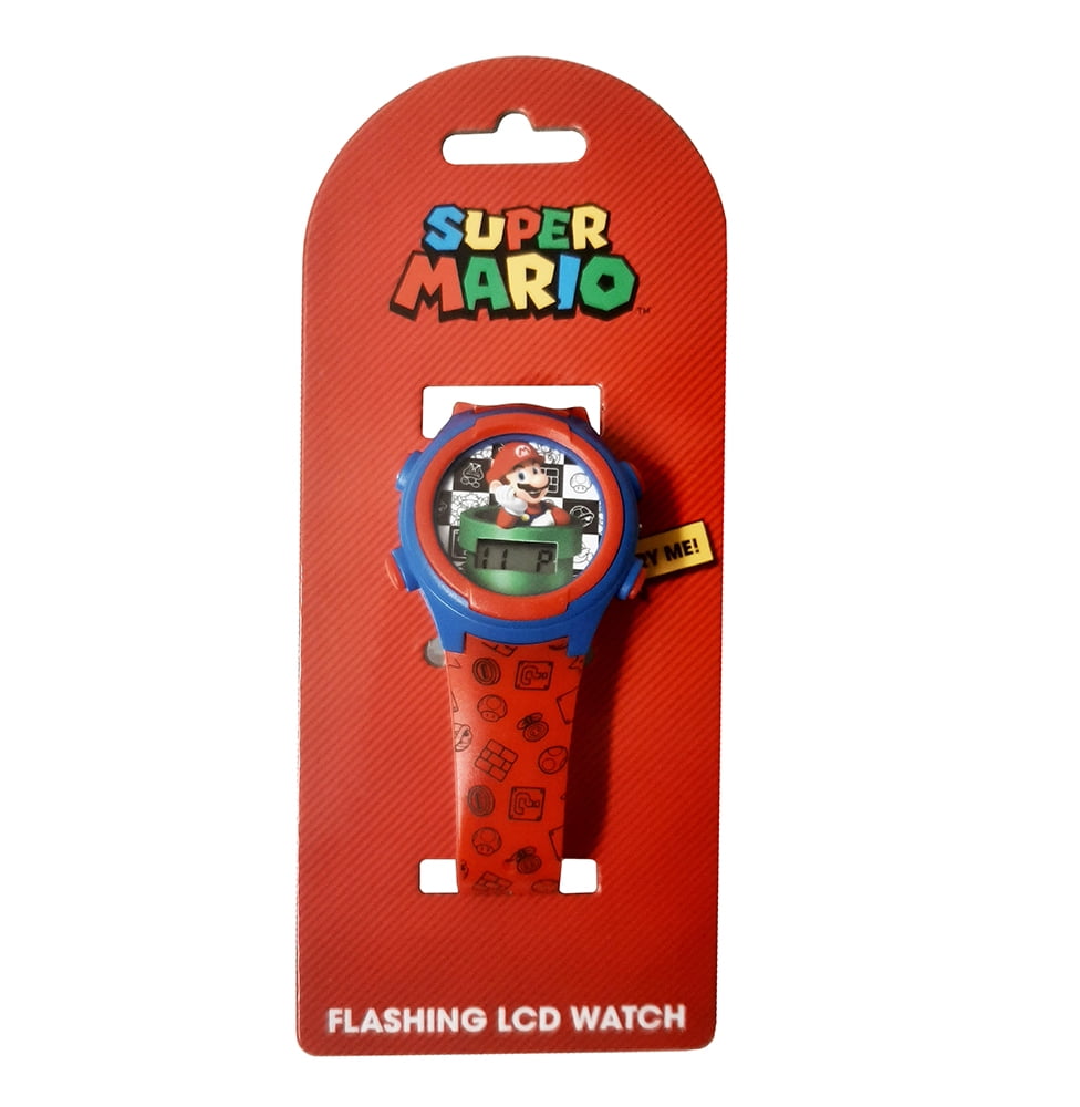 Super Mario Kids Game Play Red Strap Flashing LCD Watch - Walmart.com