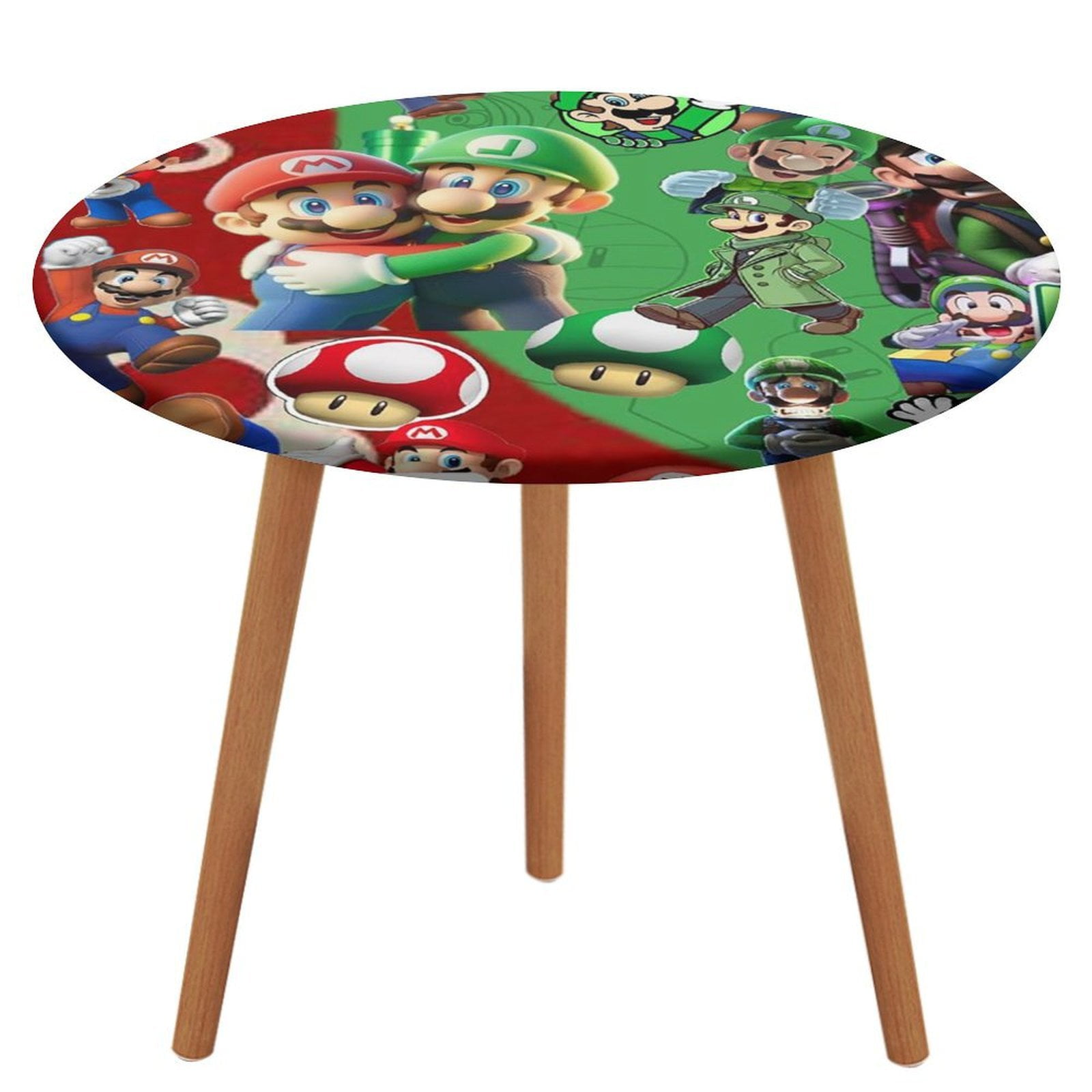 Super Mario Round Fitted Tablecloth with Elastic Edge,Water-Resistant ...