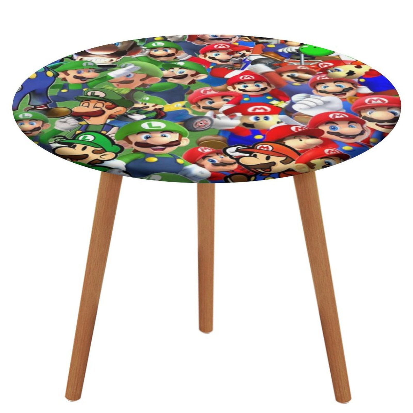 Super Mario Round Fitted Tablecloth with Elastic Edge,Water-Resistant ...