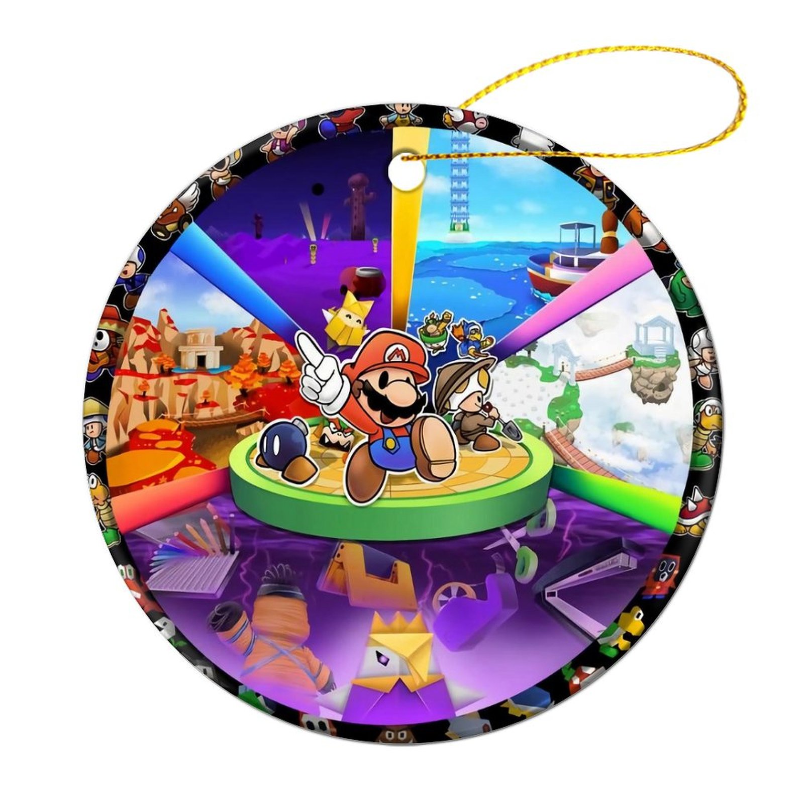 Super-Mario Round Turntable Christmas Ornaments,Christmas Tree ...