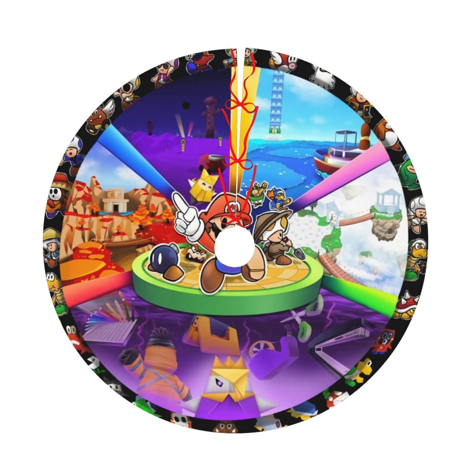 Super-Mario Round Turntable Christmas Tree Skirt 36 Inch,Soft and Funny ...
