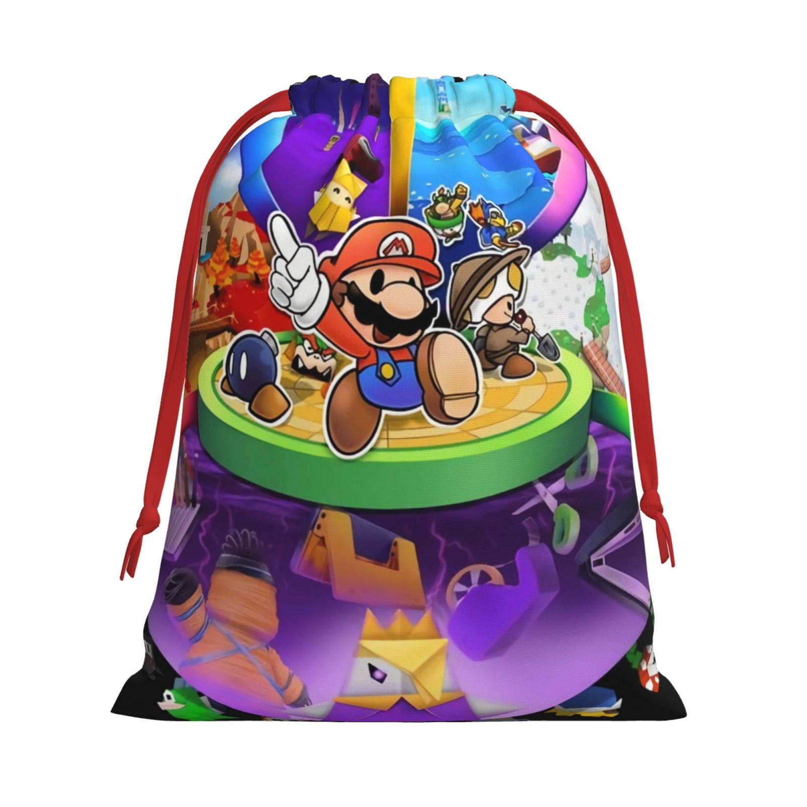 Super-Mario Round Turntable Gift Bags,Christmas Gift Bags,Drawstring ...