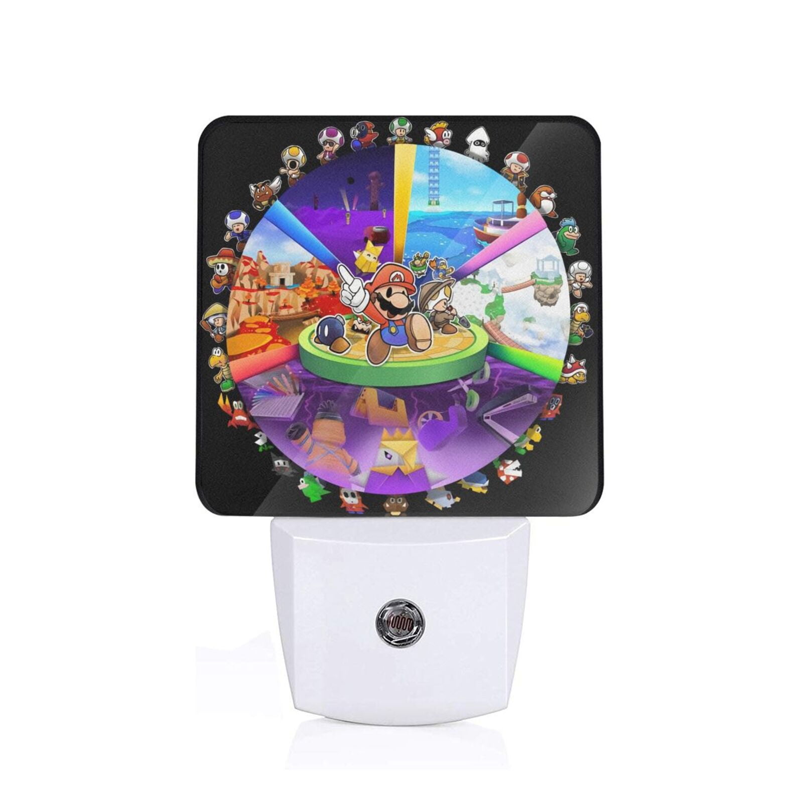 Super-Mario Round Turntable Night Light,Night Lights Plug into Wall,1 ...