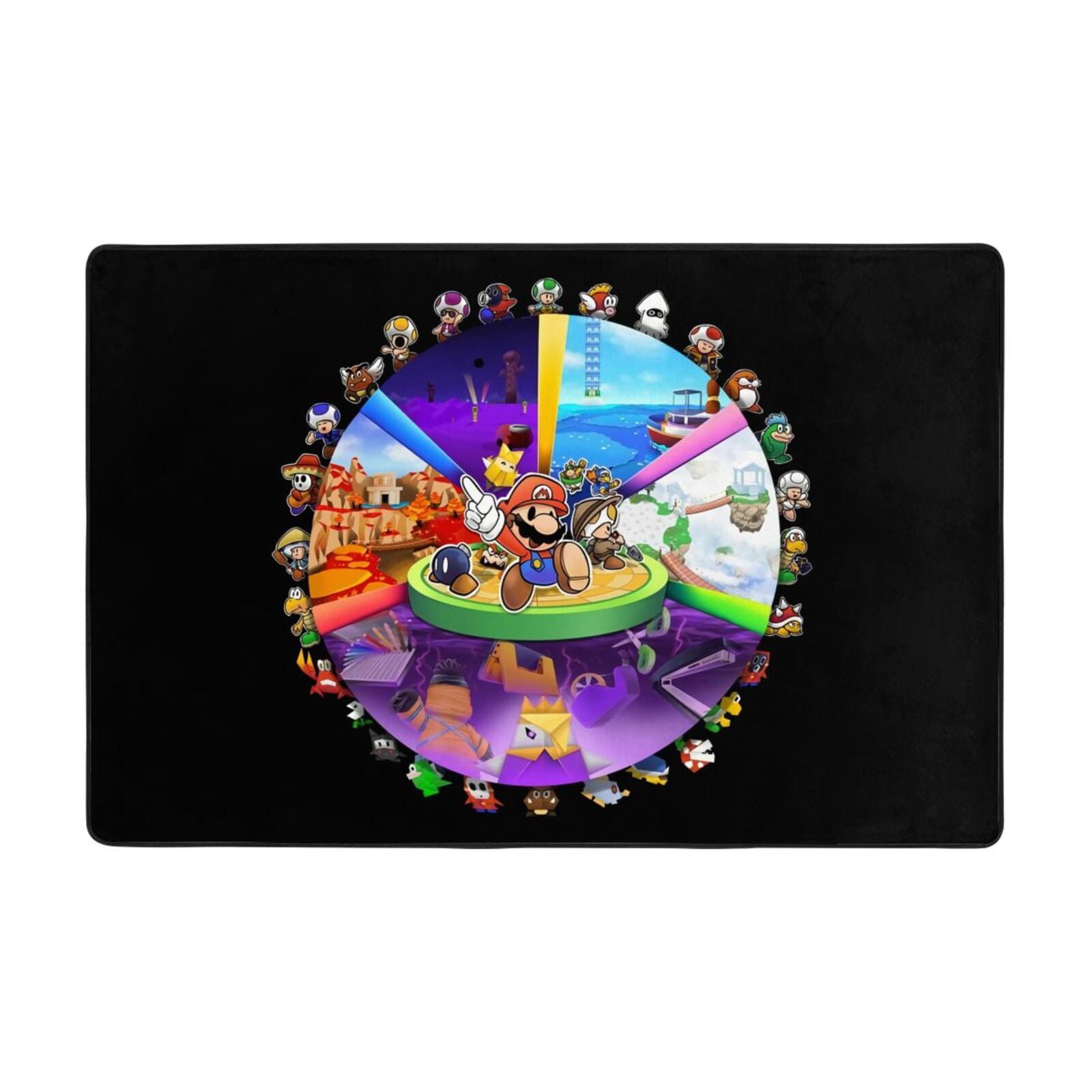 Super Mario Round turntable Gamer Rug Room Non-Slip Gaming Rug Cool ...