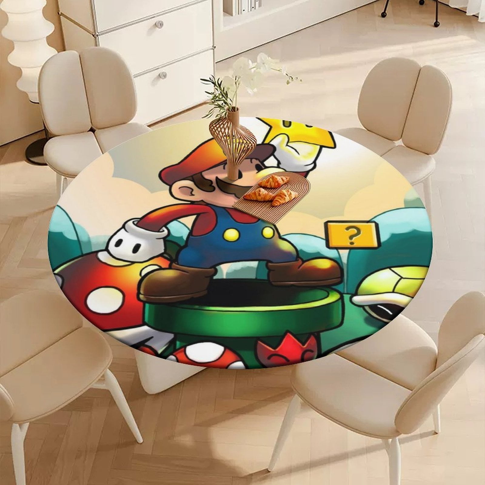 Super Mario Round waterproof Oxford tablecloth 110cm - Walmart.com