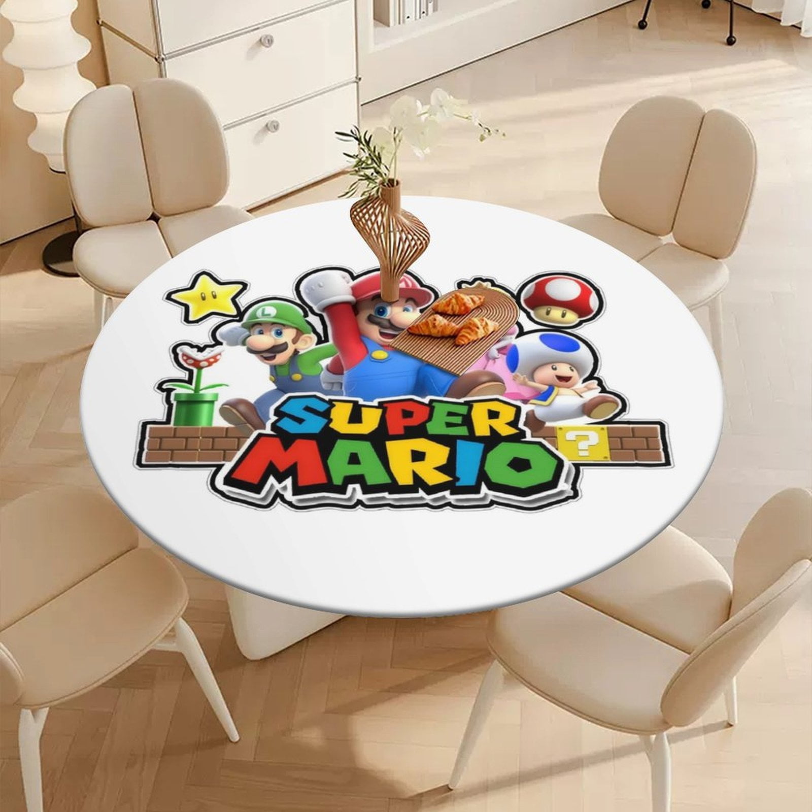 Super Mario Round waterproof Oxford tablecloth 130cm - Walmart.com