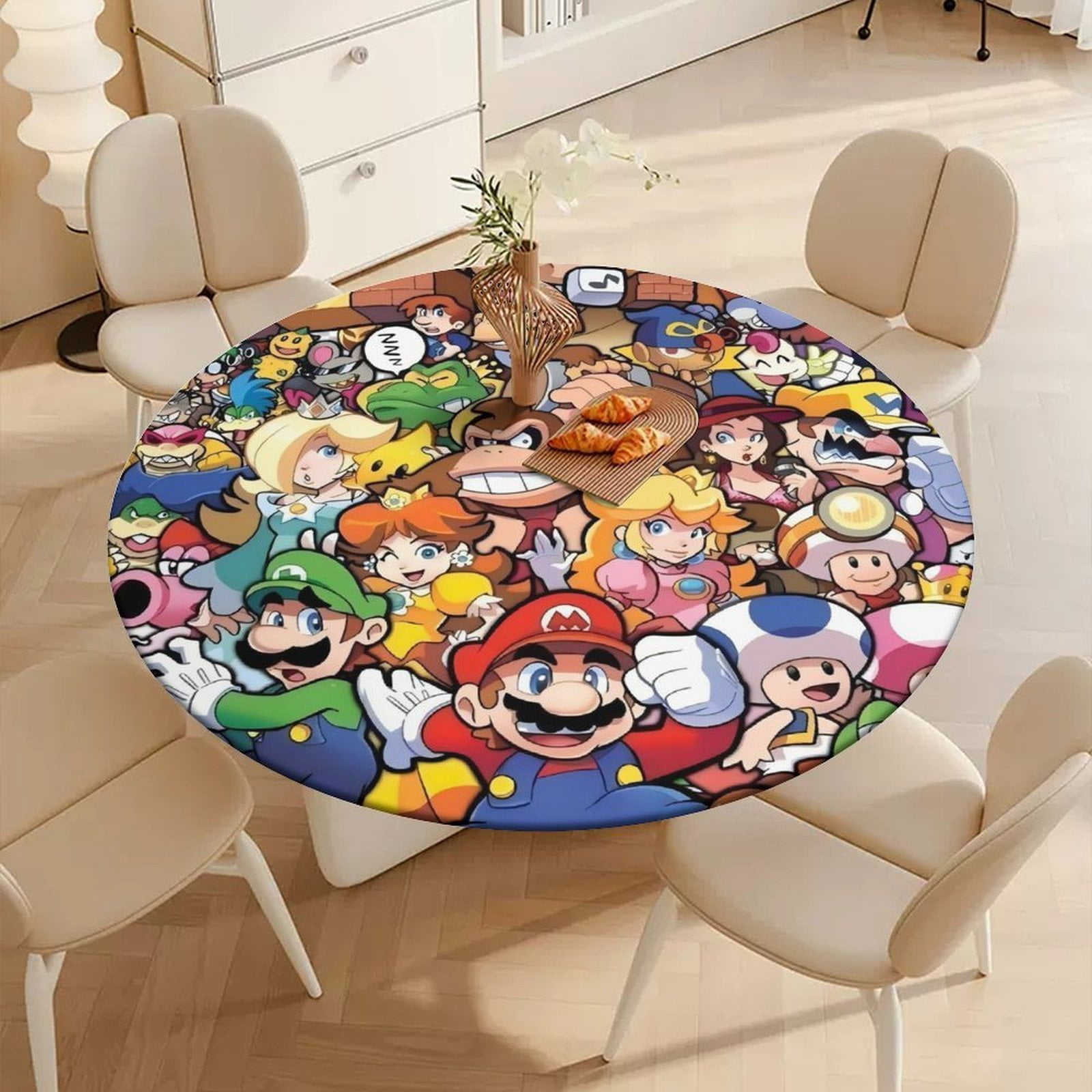 Super Mario Round waterproof Oxford tablecloth 130cm - Walmart.com