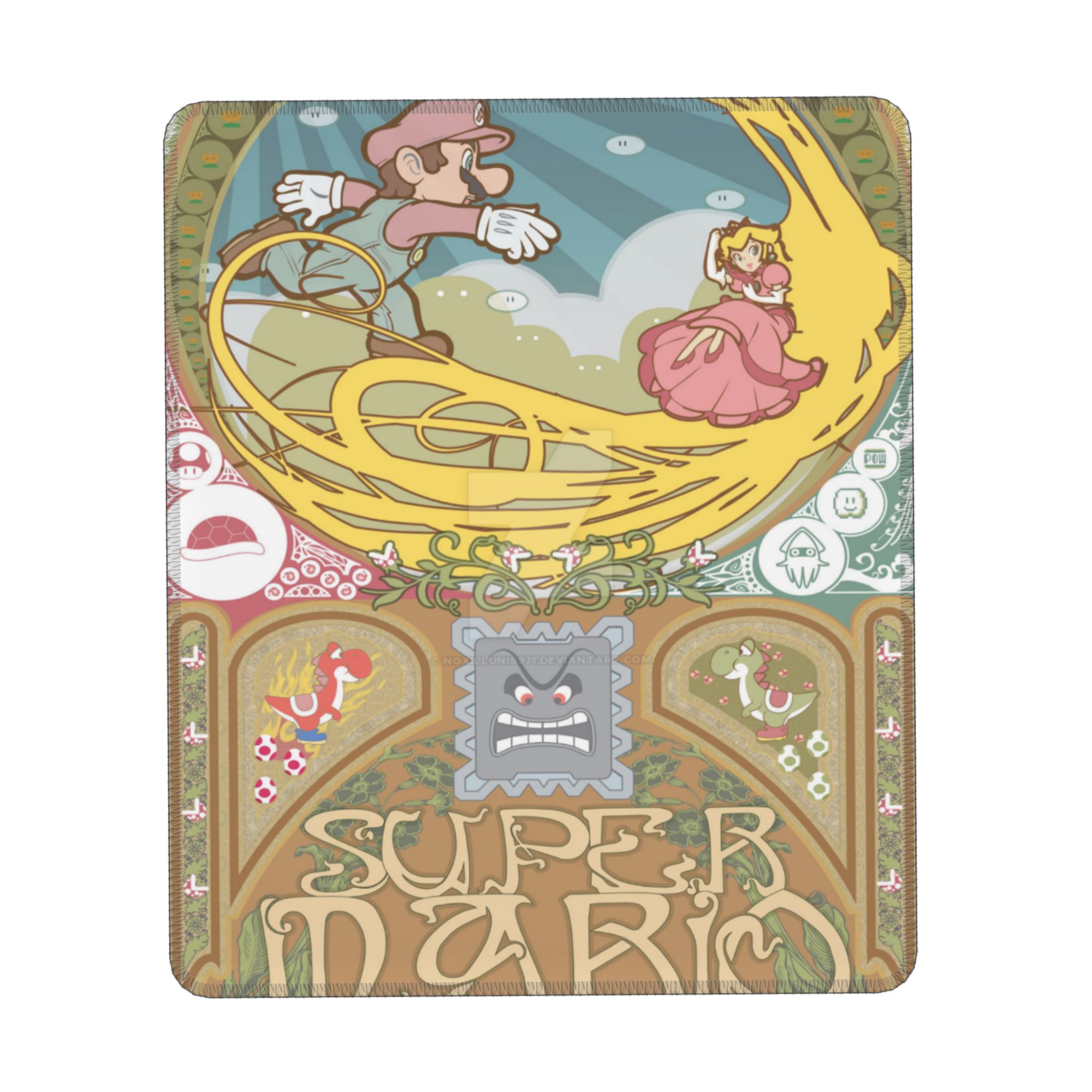 Super Mario Rubber Lock Edge Mouse Pad (Vertical) Office Mouse Pad Home ...