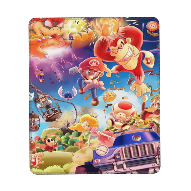 Super Mario Rubber Lock Edge Mouse Pad (Vertical) Office Mouse Pad Home ...