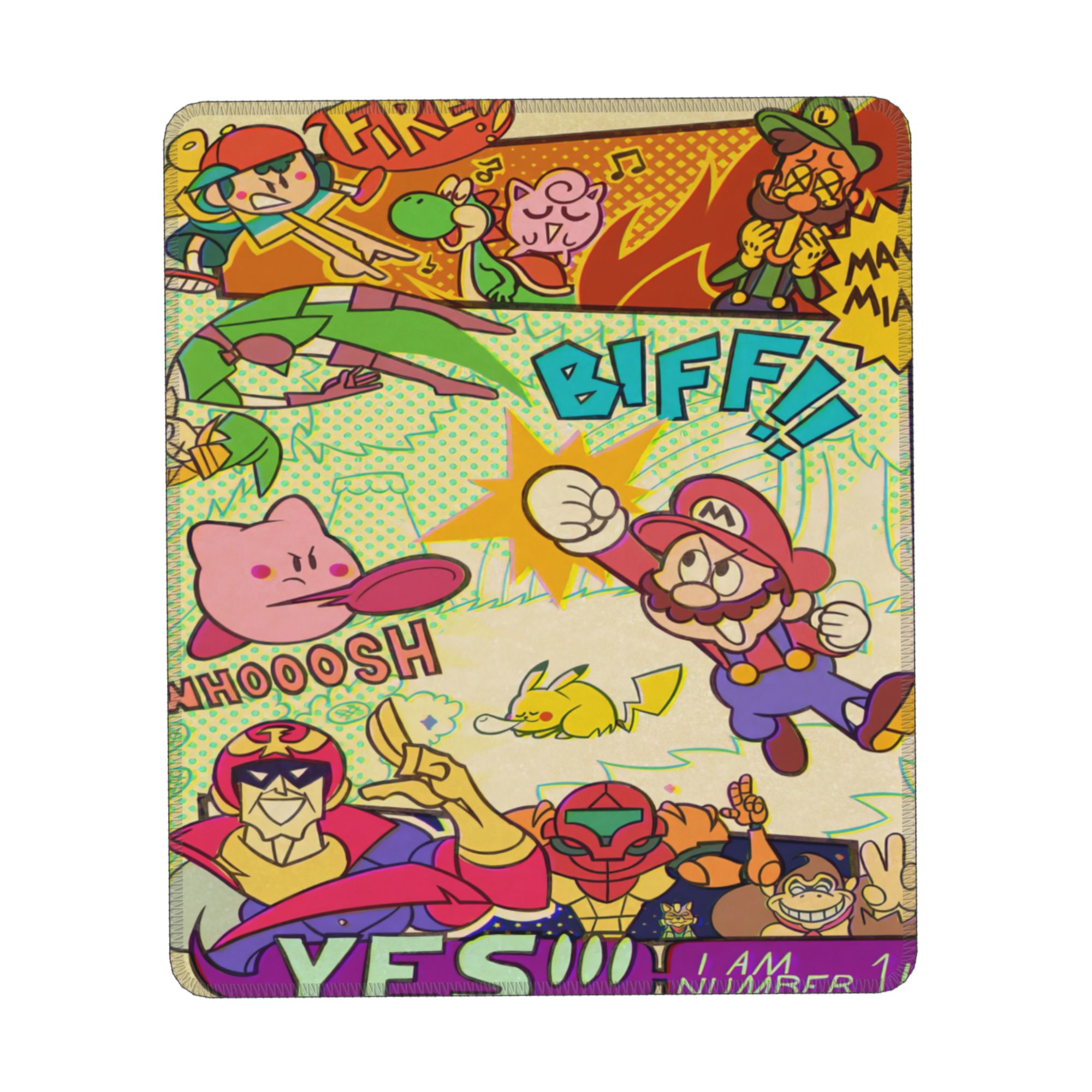 Super Mario Rubber Lock Edge Mouse Pad (Vertical) Office Mouse Pad Home ...