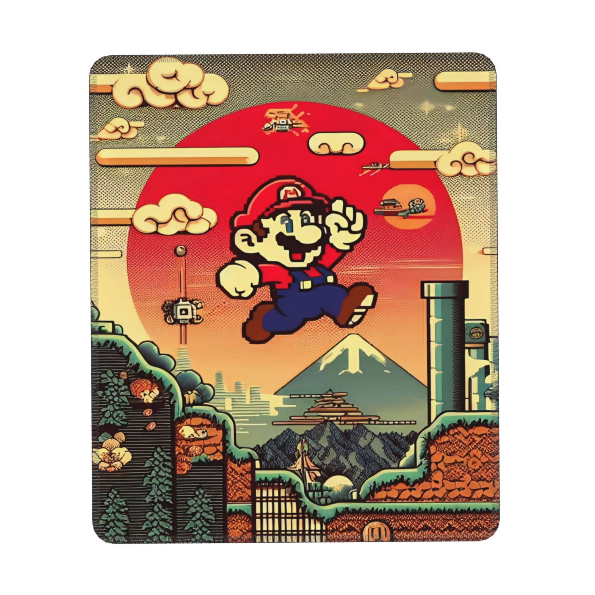 Super Mario Rubber Lock Edge Mouse Pad (Vertical) Office Mouse Pad Home ...