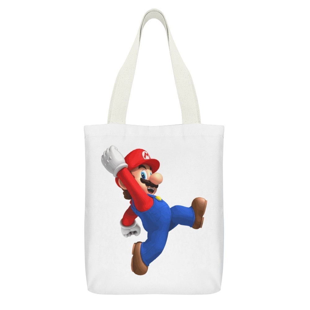 Super Mario Run Canvas Tote Bag Zipper Book Tote Bag Daily Shoulder ...