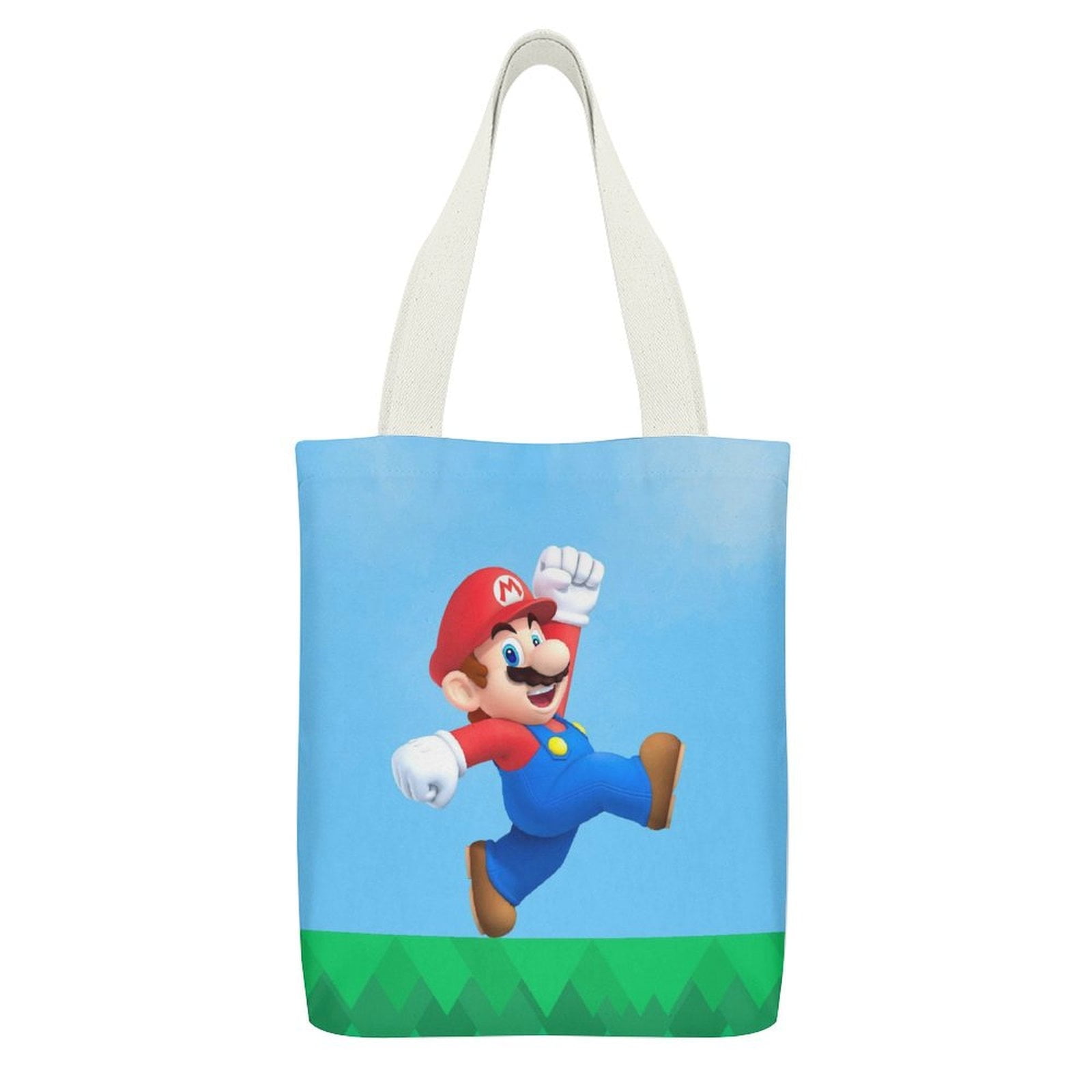 Super Mario Run Canvas Tote Bag Zipper Book Tote Bag Daily Shoulder ...