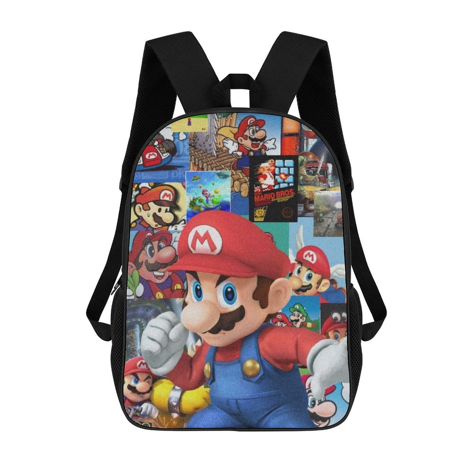 Super Mario School Backpack Shoulder Bag 17 Inch Casual Daypack Student ...
