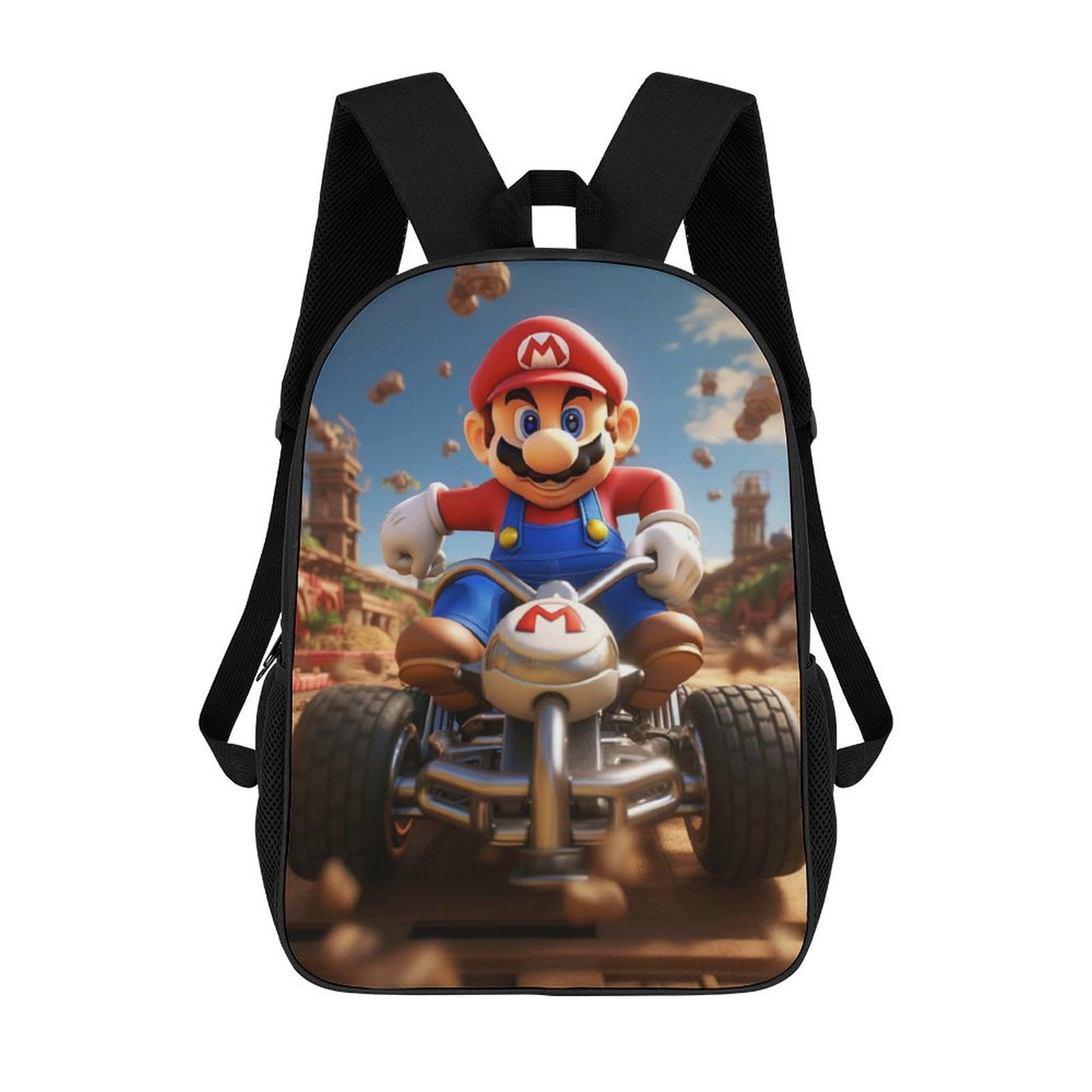 Super Mario School Backpack Shoulder Bag 17 Inch Casual Daypack Student ...