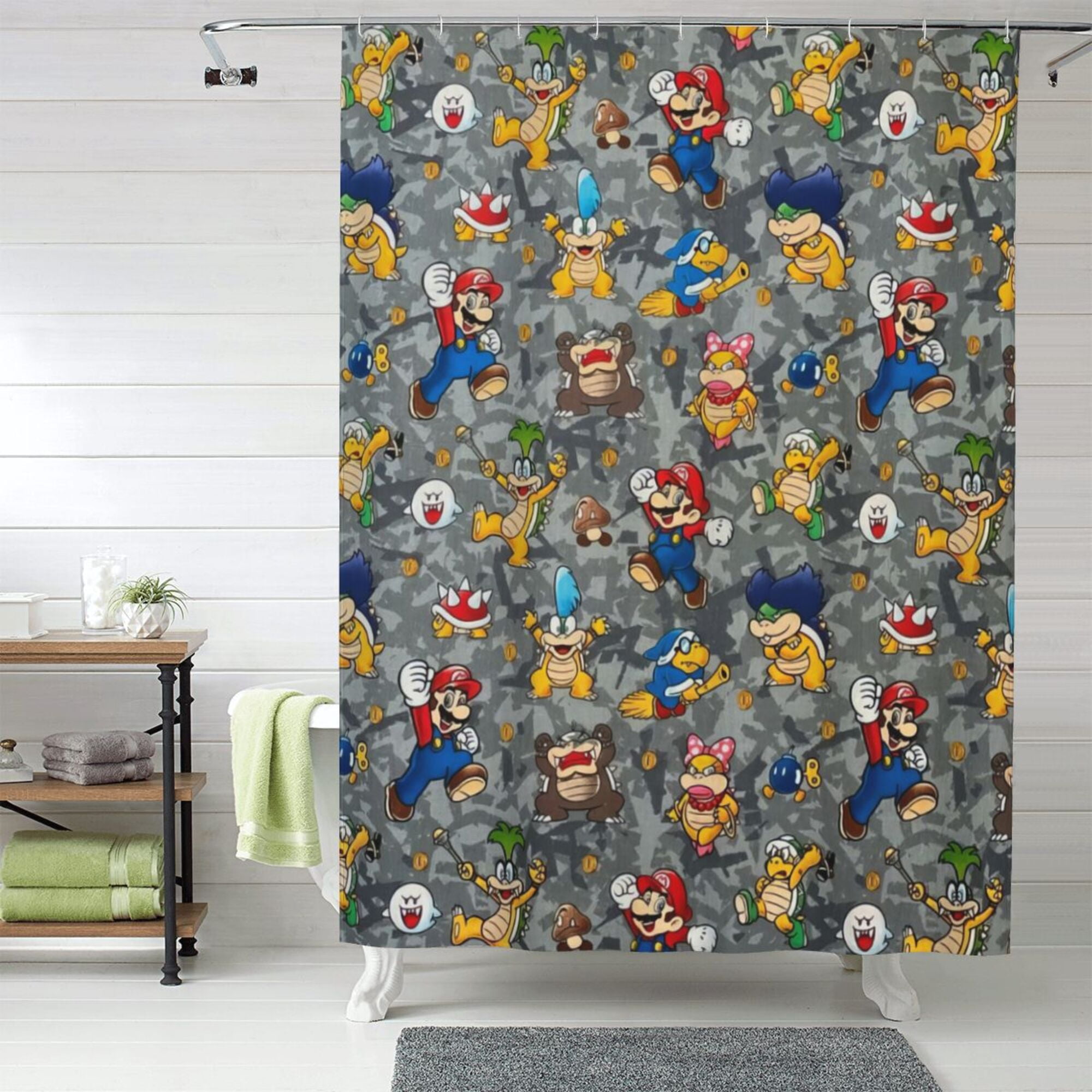 Super Mario Shower Curtain, 60 x 72 inch Waterproof Fabric Shower ...