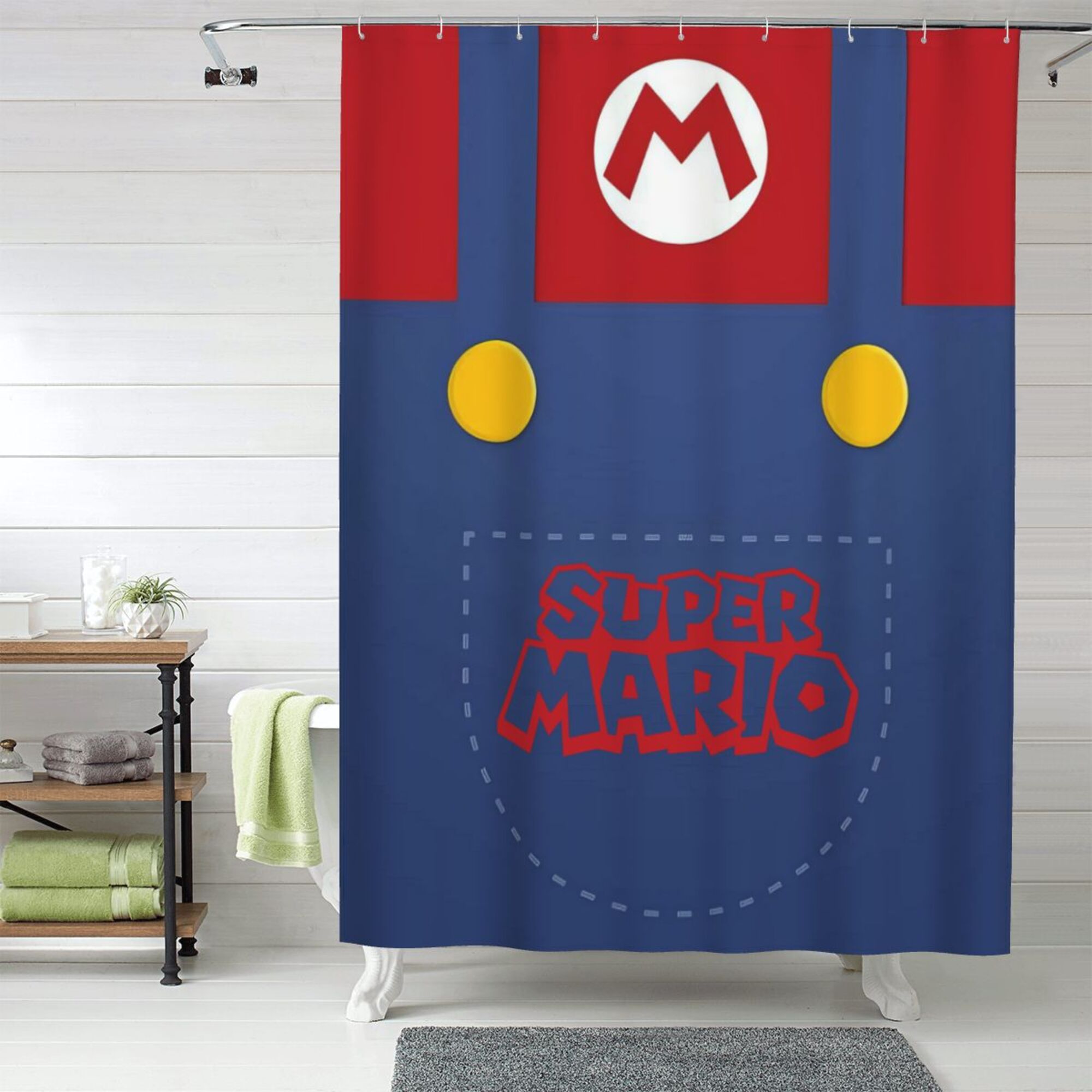 Super Mario Shower Curtain, 60 x 72 inch Waterproof Fabric Shower ...
