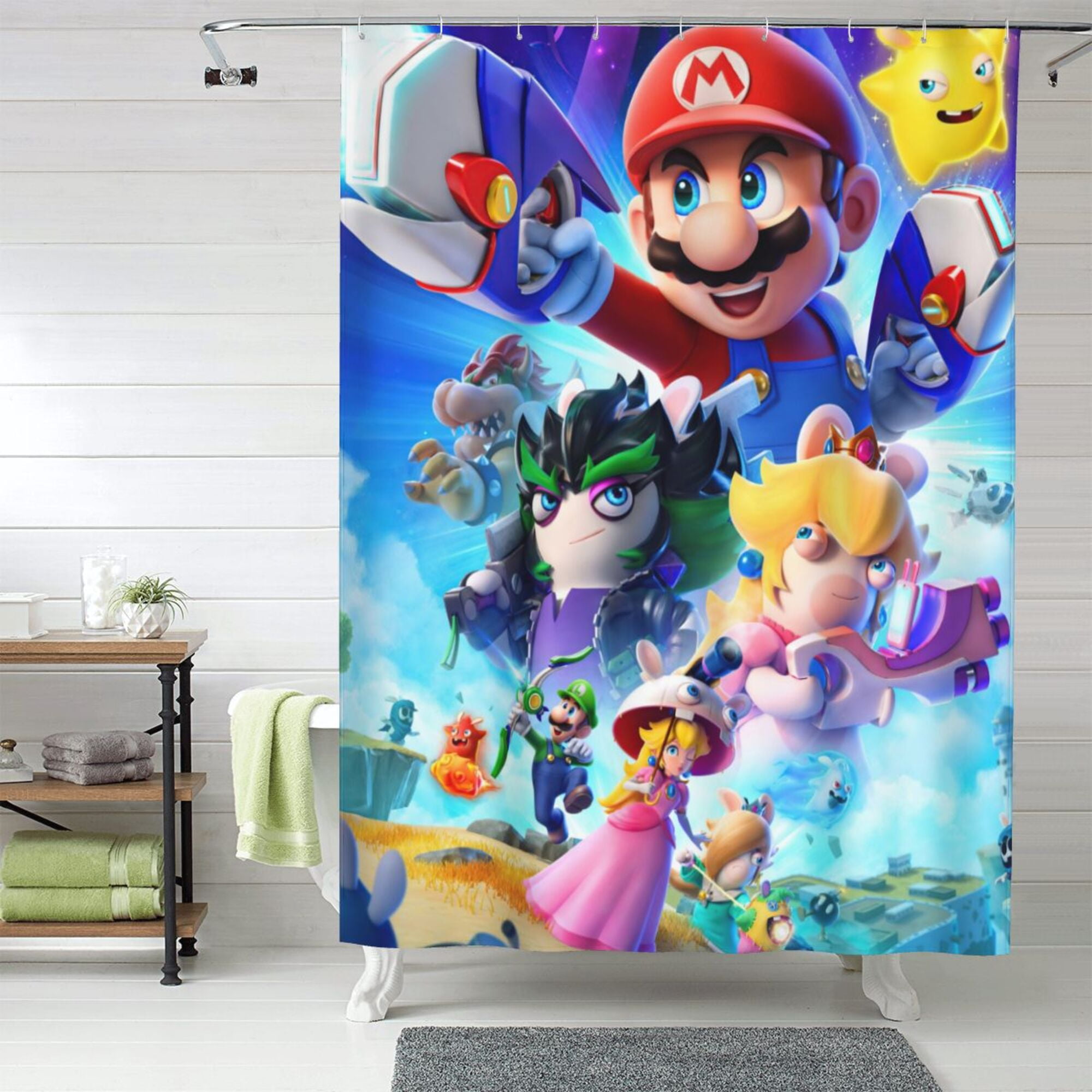 Super Mario Shower Curtain, 60 x 72 inch Waterproof Fabric Shower ...