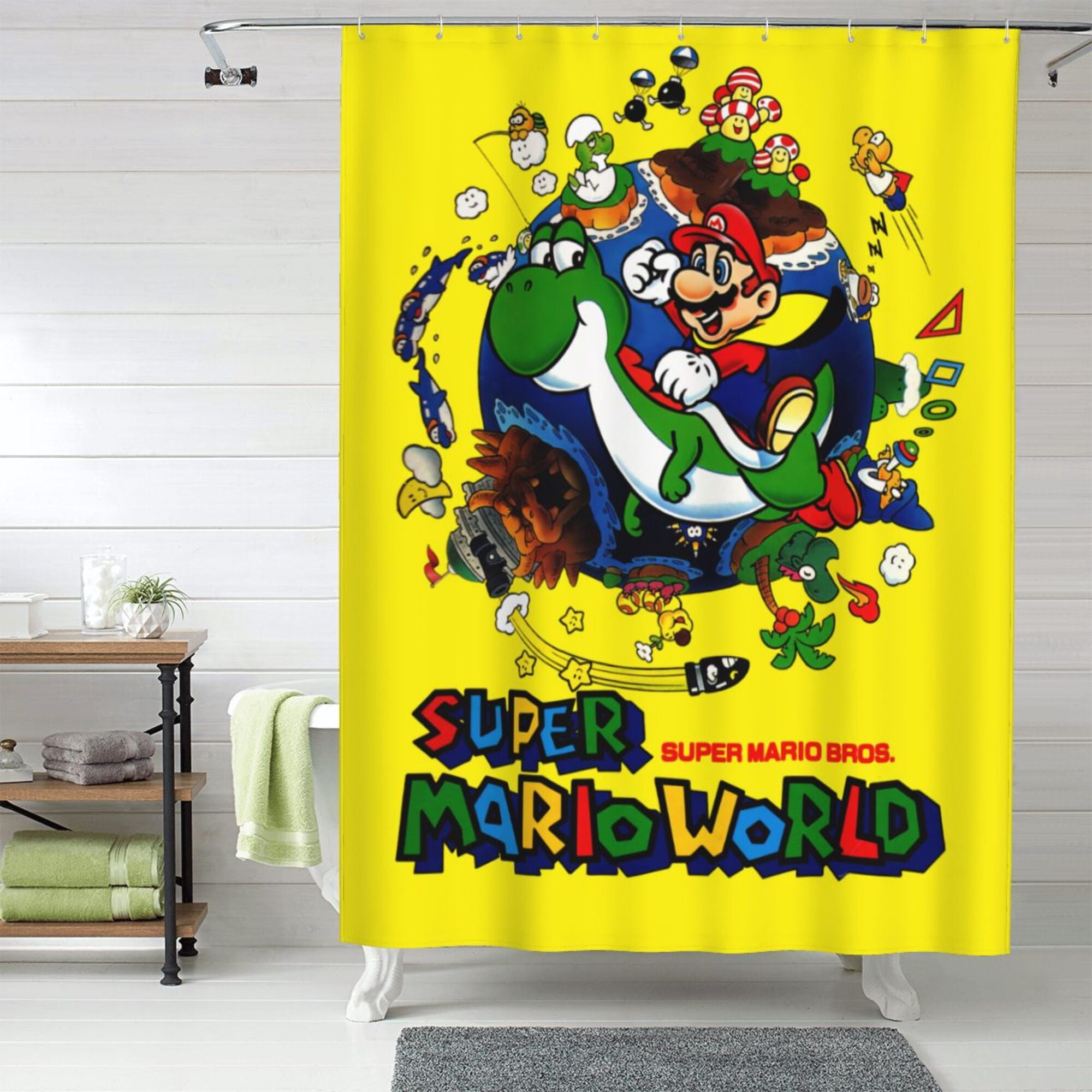 Super Mario Shower Curtain, 60 x 72 inch Waterproof Fabric Shower ...