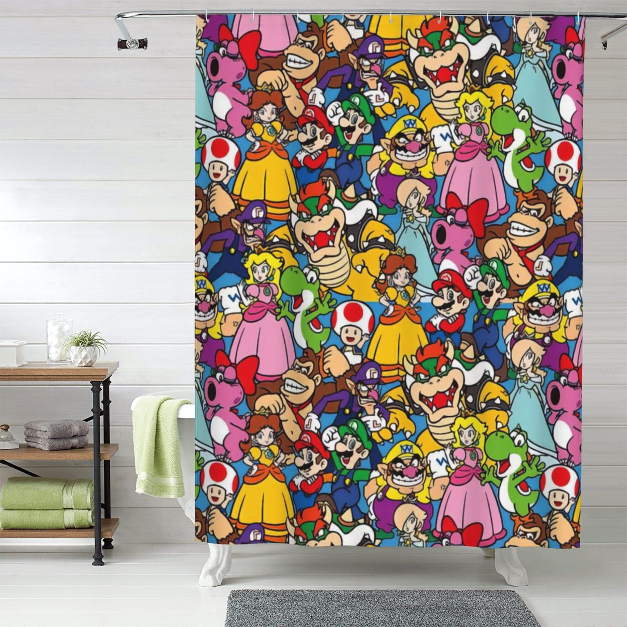Super Mario Shower Curtain, 60 x 72 inch Waterproof Fabric Shower ...