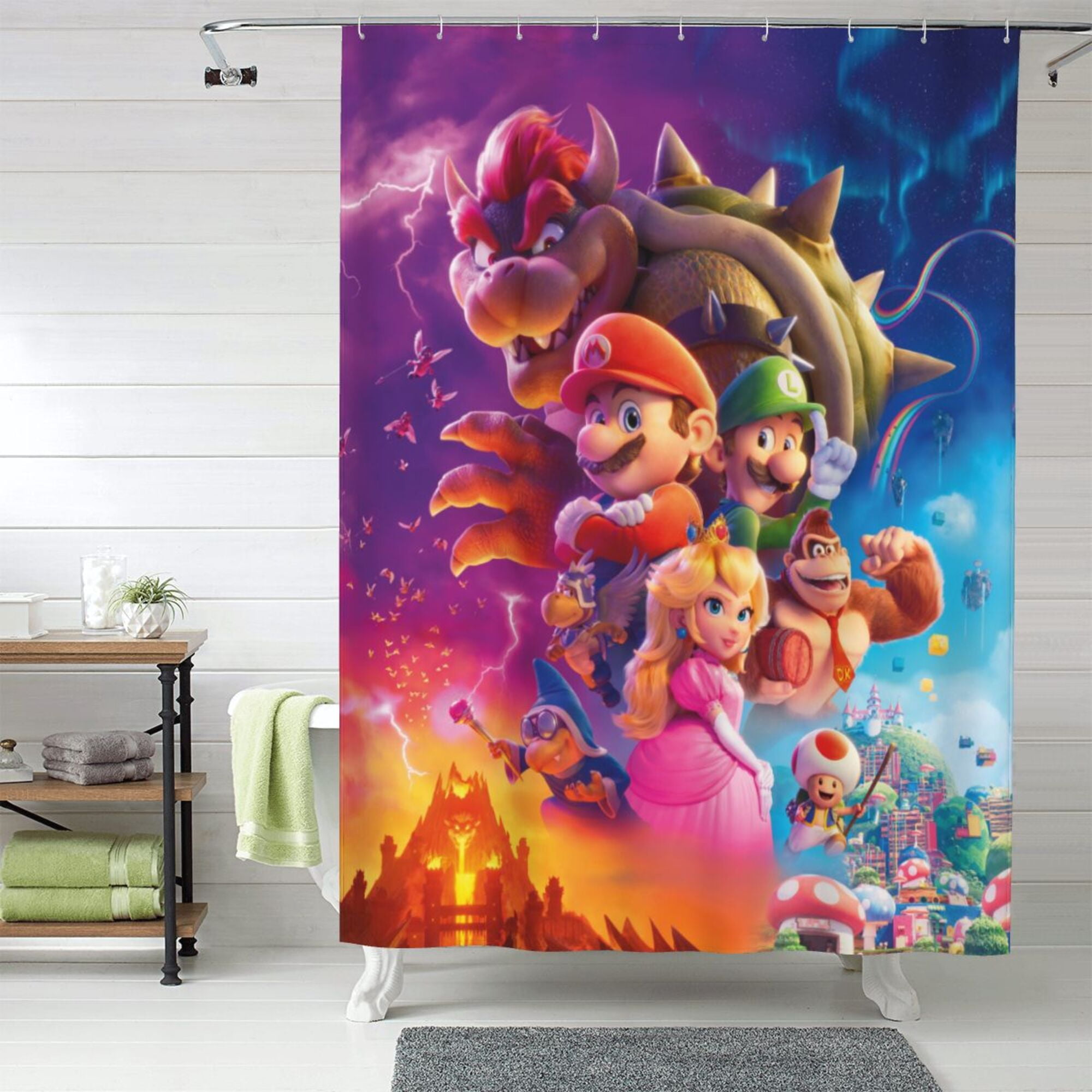 Super Mario Shower Curtain, 60 x 72 inch Waterproof Fabric Shower ...