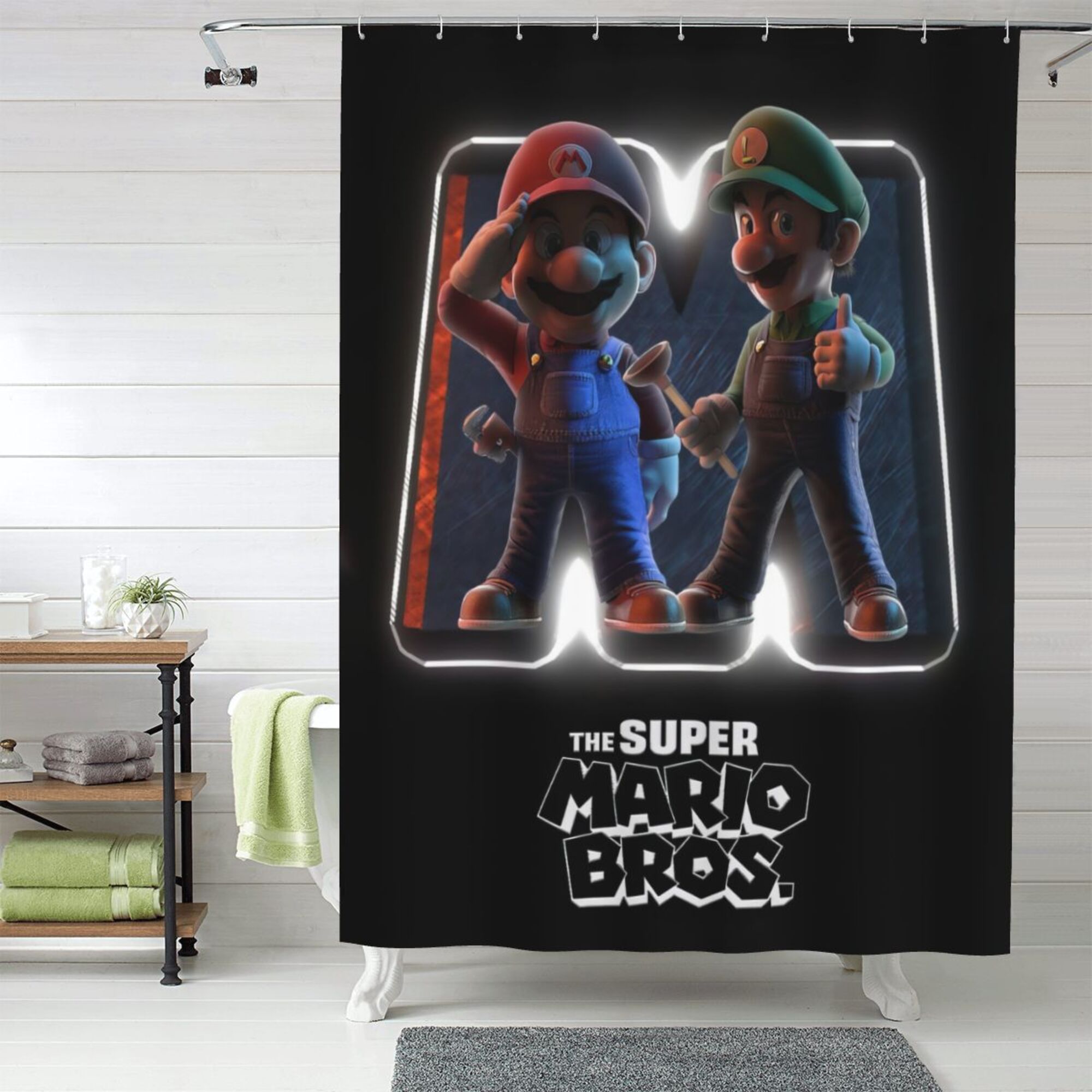 Super Mario Shower Curtain, 60 x 72 inch Waterproof Fabric Shower ...