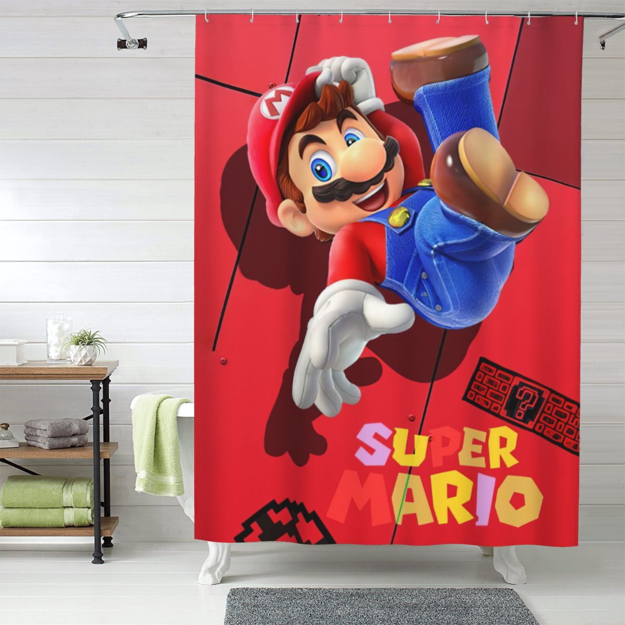 Super Mario Shower Curtain, 60 x 72 inch Waterproof Fabric Shower ...