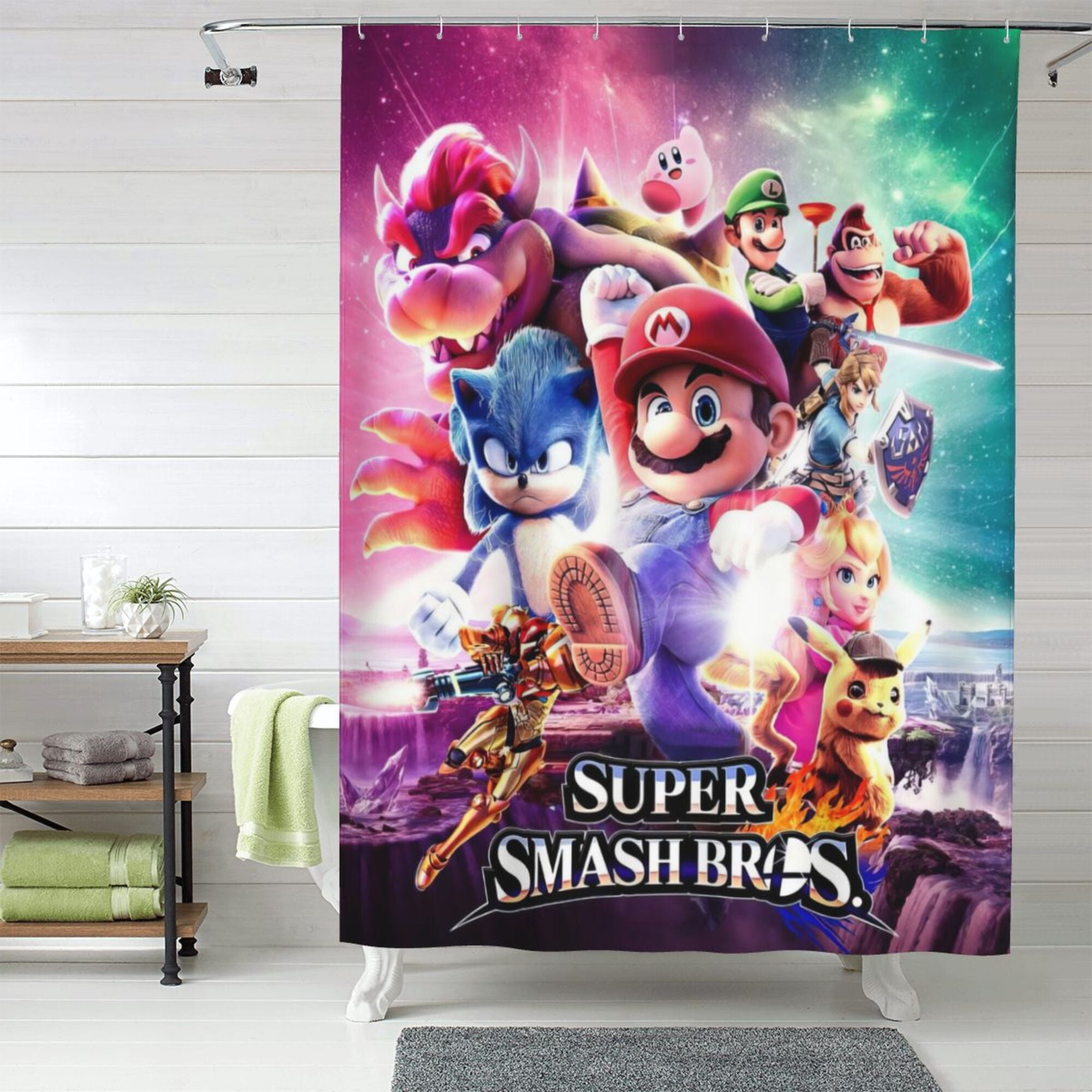 Super Mario Shower Curtain, 60 x 72 inch Waterproof Fabric Shower ...