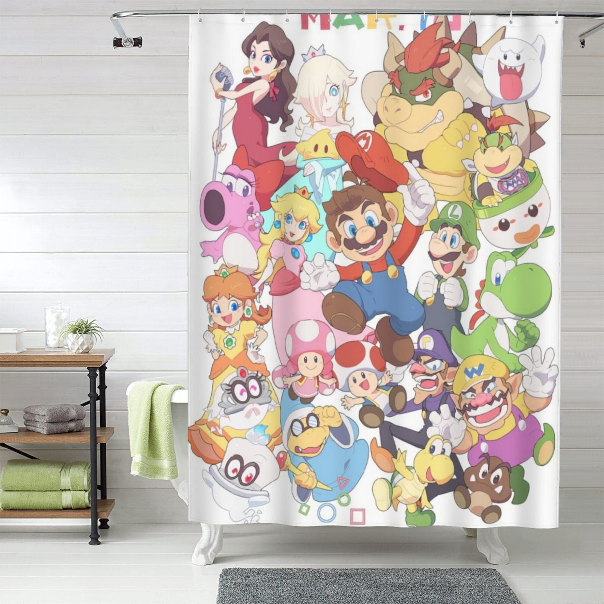 Super Mario Shower Curtain, 60 x 72 inch Waterproof Fabric Shower ...