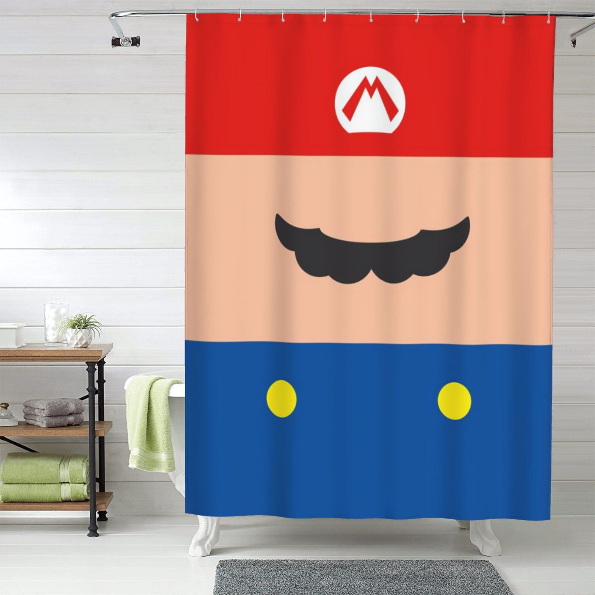 Super Mario Shower Curtain, 60 x 72 inch Waterproof Fabric Shower ...