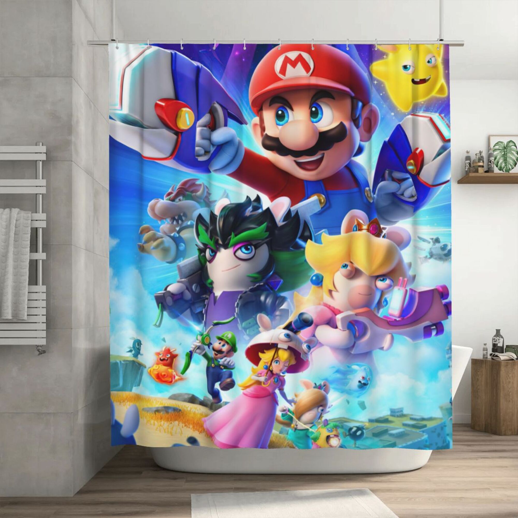 Super Mario Shower Curtain, 72 x 72 inch Waterproof Fabric Shower ...